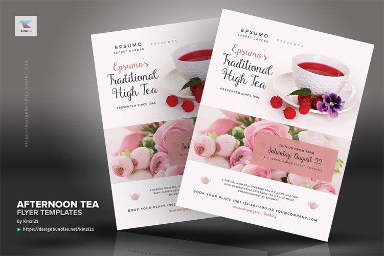 Afternoon Tea Flyer Templates (317719) | Flyers | Design Bundles