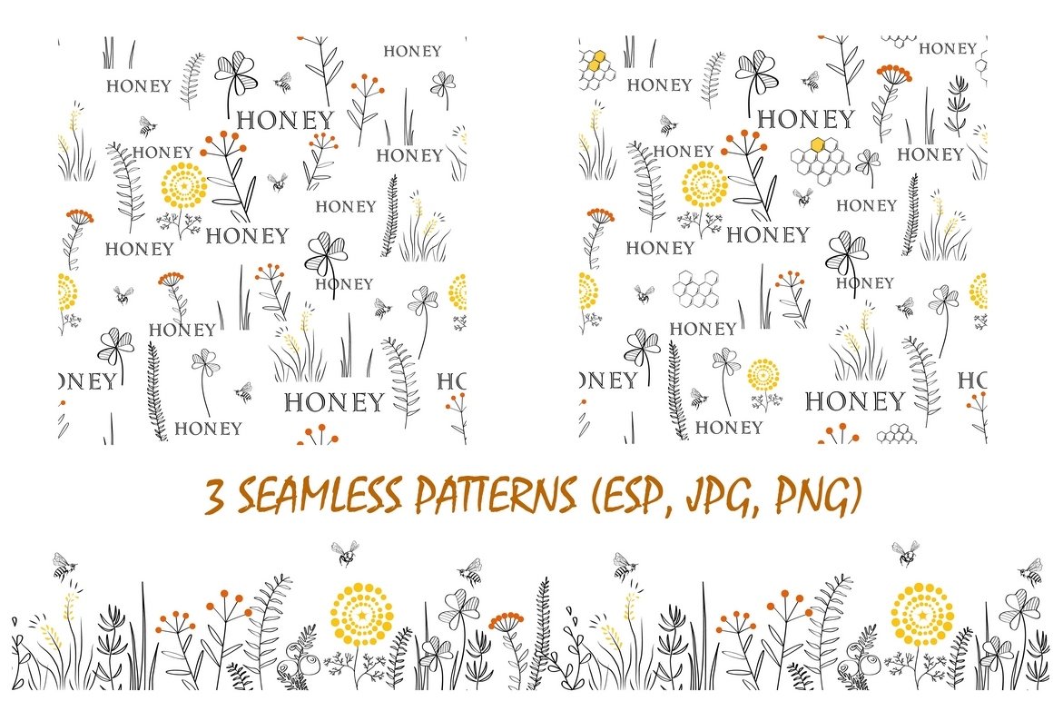 Honey Collection (117551) | Patterns | Design Bundles