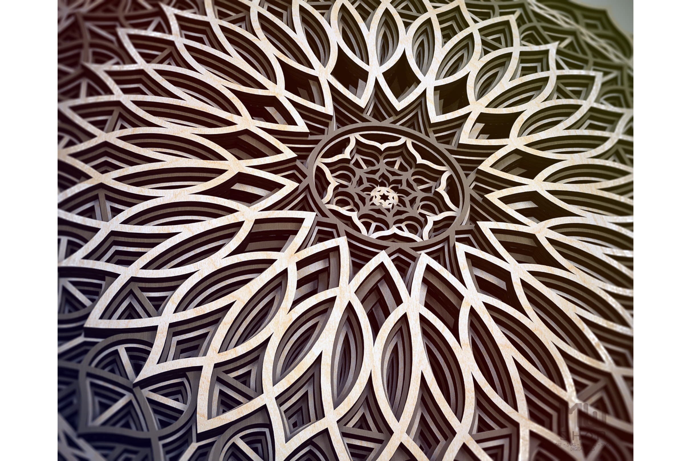 M16 - Wall Art Multilayer Mandala Pattern for Laser Cut (578822 ...