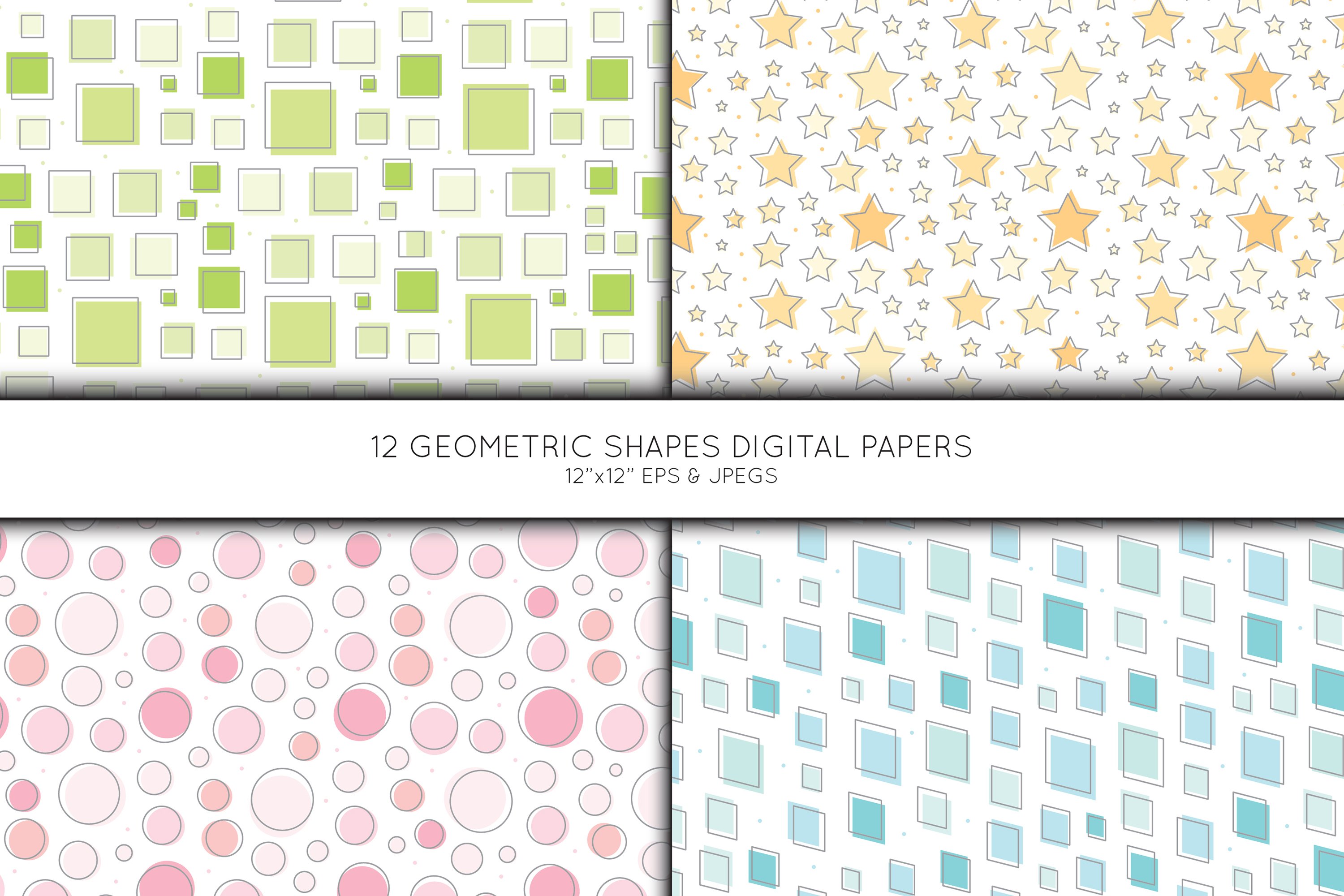 Geometric Digital Paper, Geometric Scrapbook paper (777780) | Patterns ...