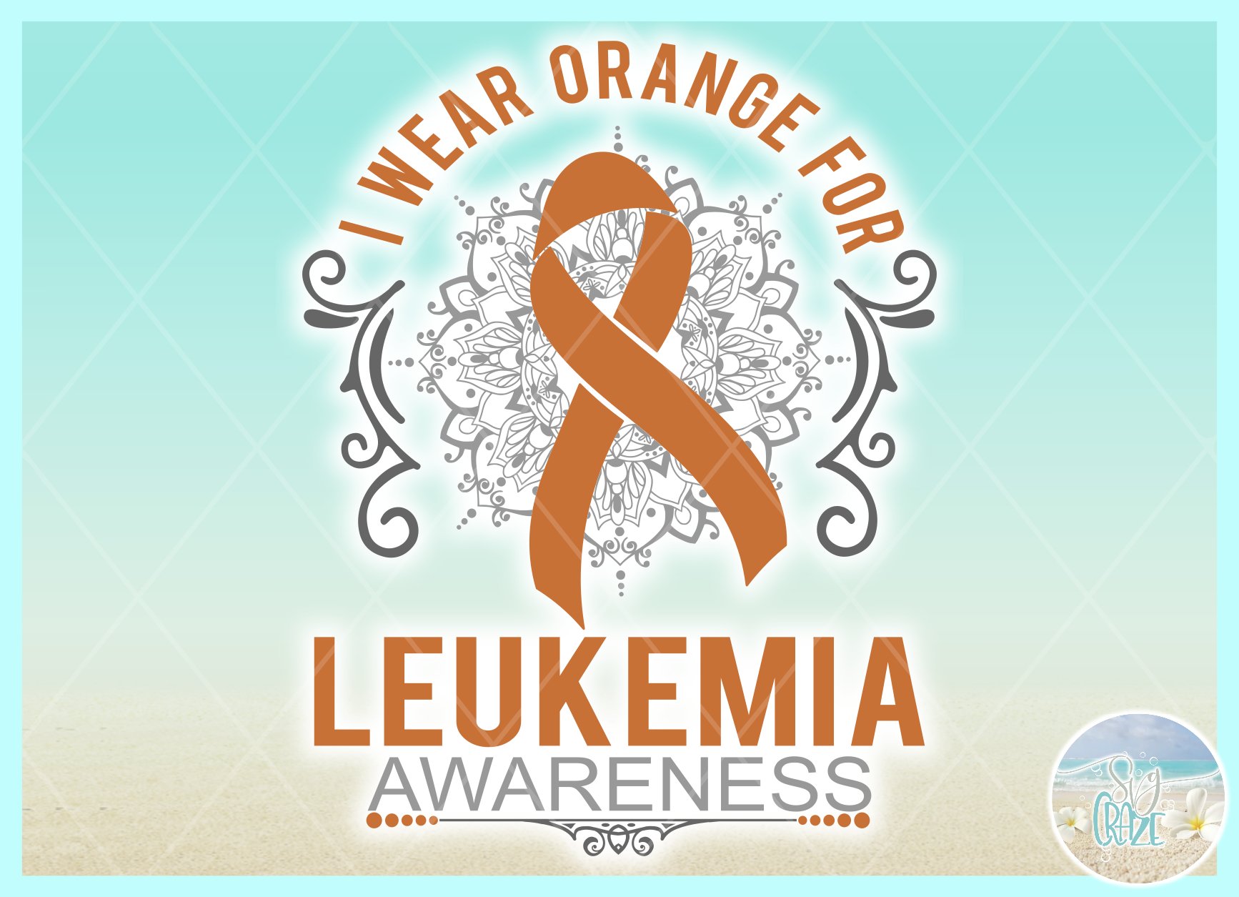 I WEAR ORANGE for Leukemia Awareness Mandala SVG (267104) | SVGs ...