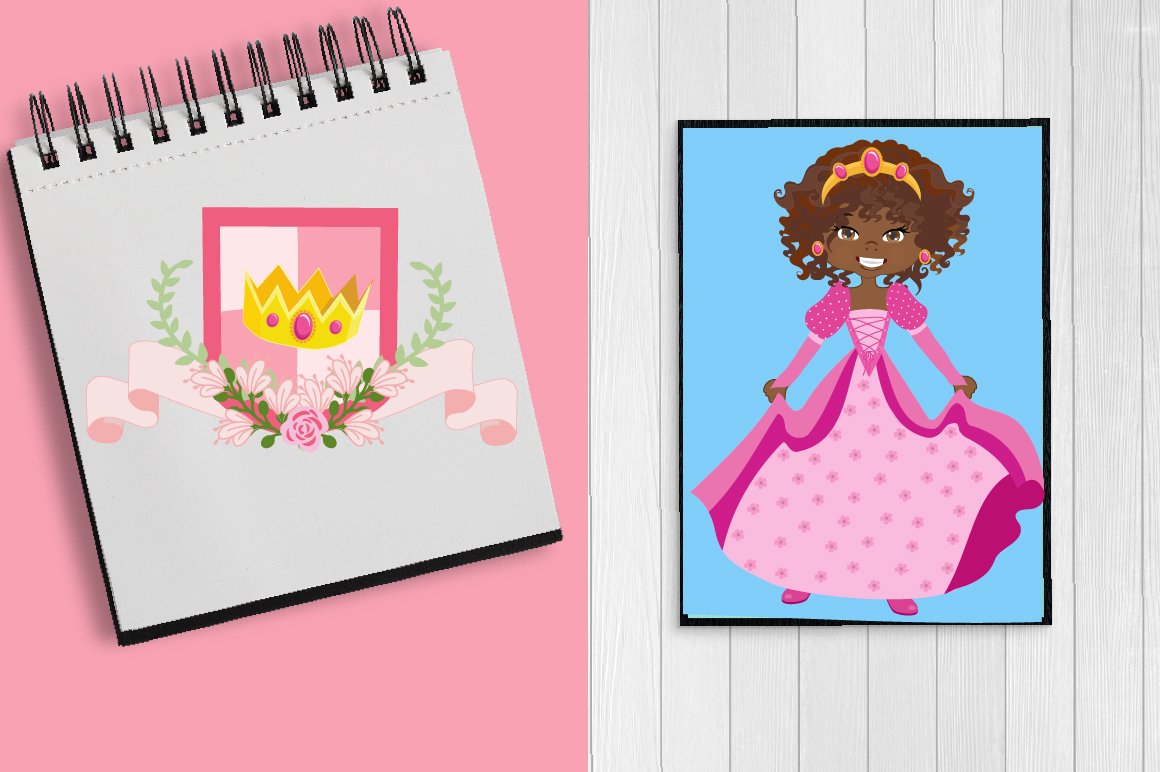African Princess Clipart - African American princesses