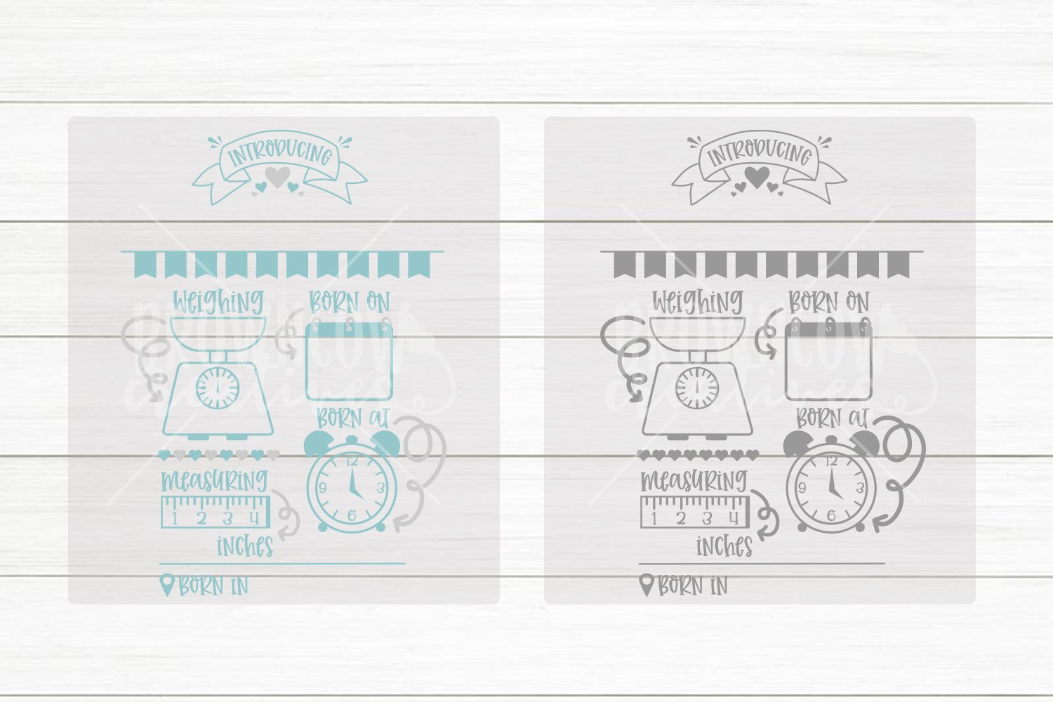 Baby Boy Birth Stats SVG, Birth Stats Announcement Template (948292 ...