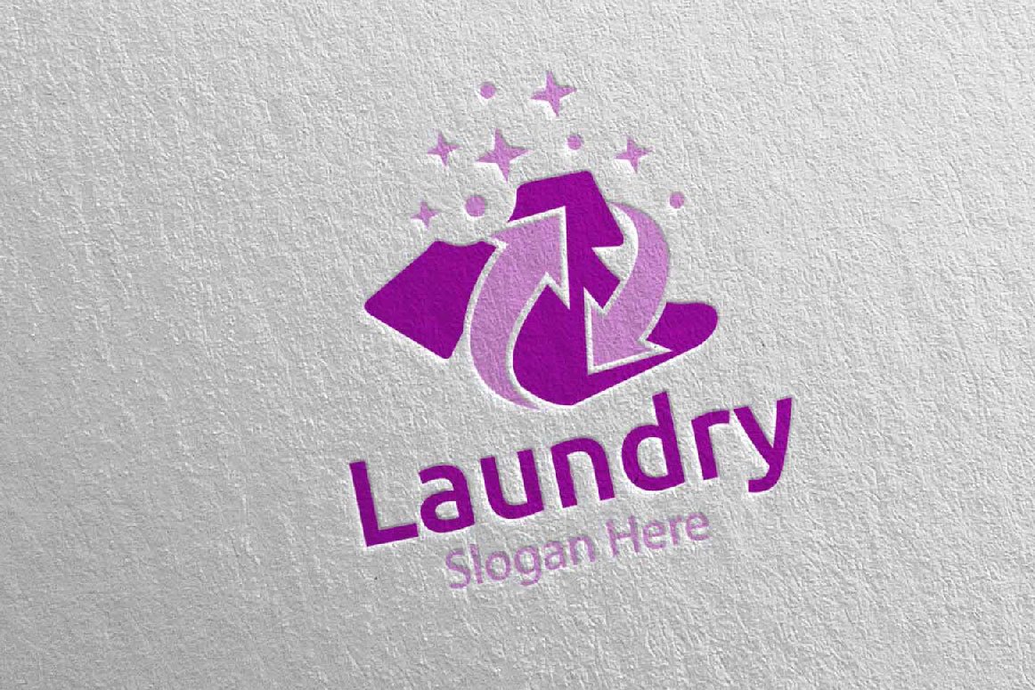 Laundry Dry Cleaners Logo 23 (845726) | Logos | Design Bundles