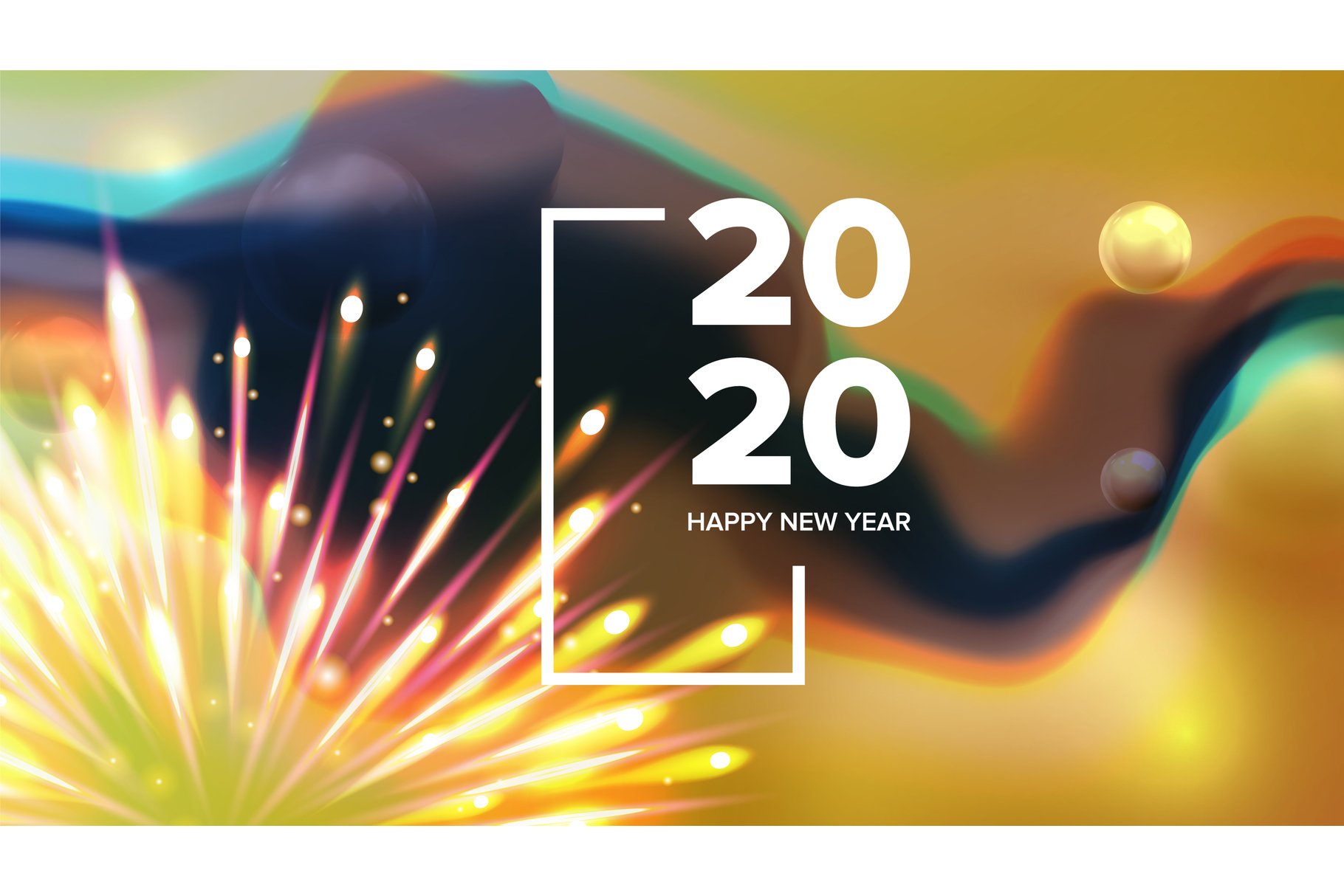Bright Invite Card Happy New Year Banner (653283) | Illustrations ...