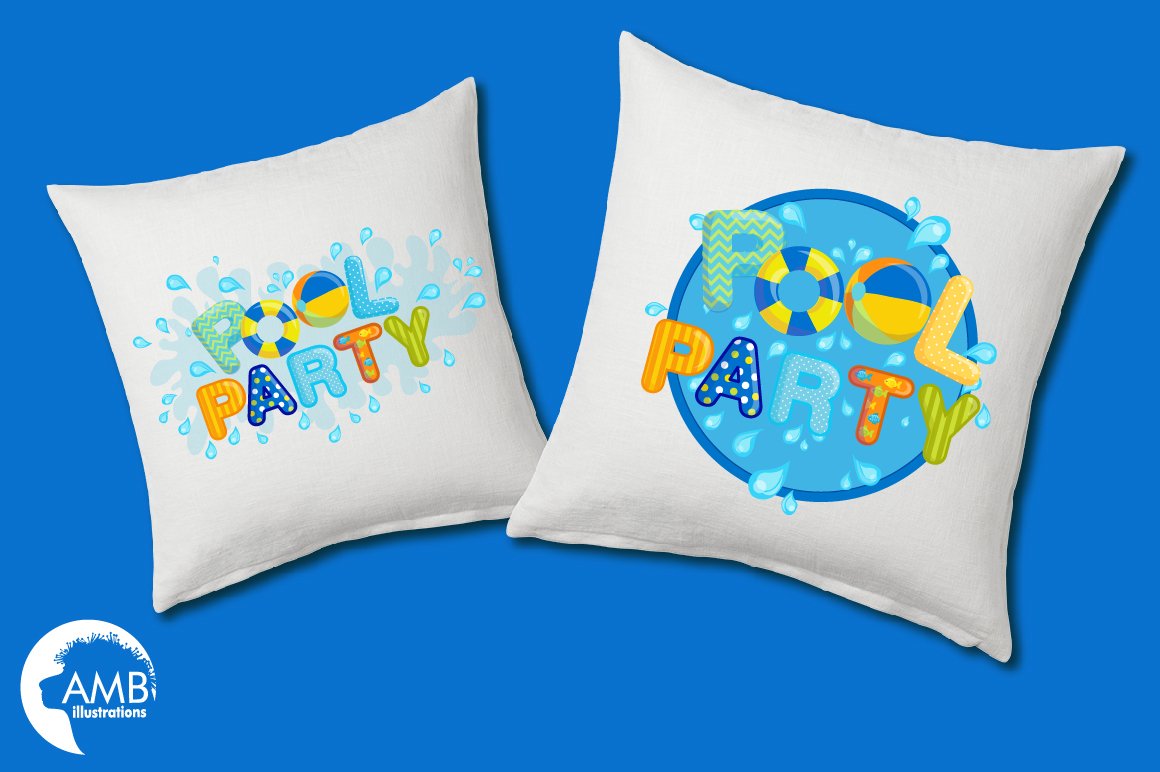 Pool party elements clipart, graphics pack AMB-1260 (58172 ...