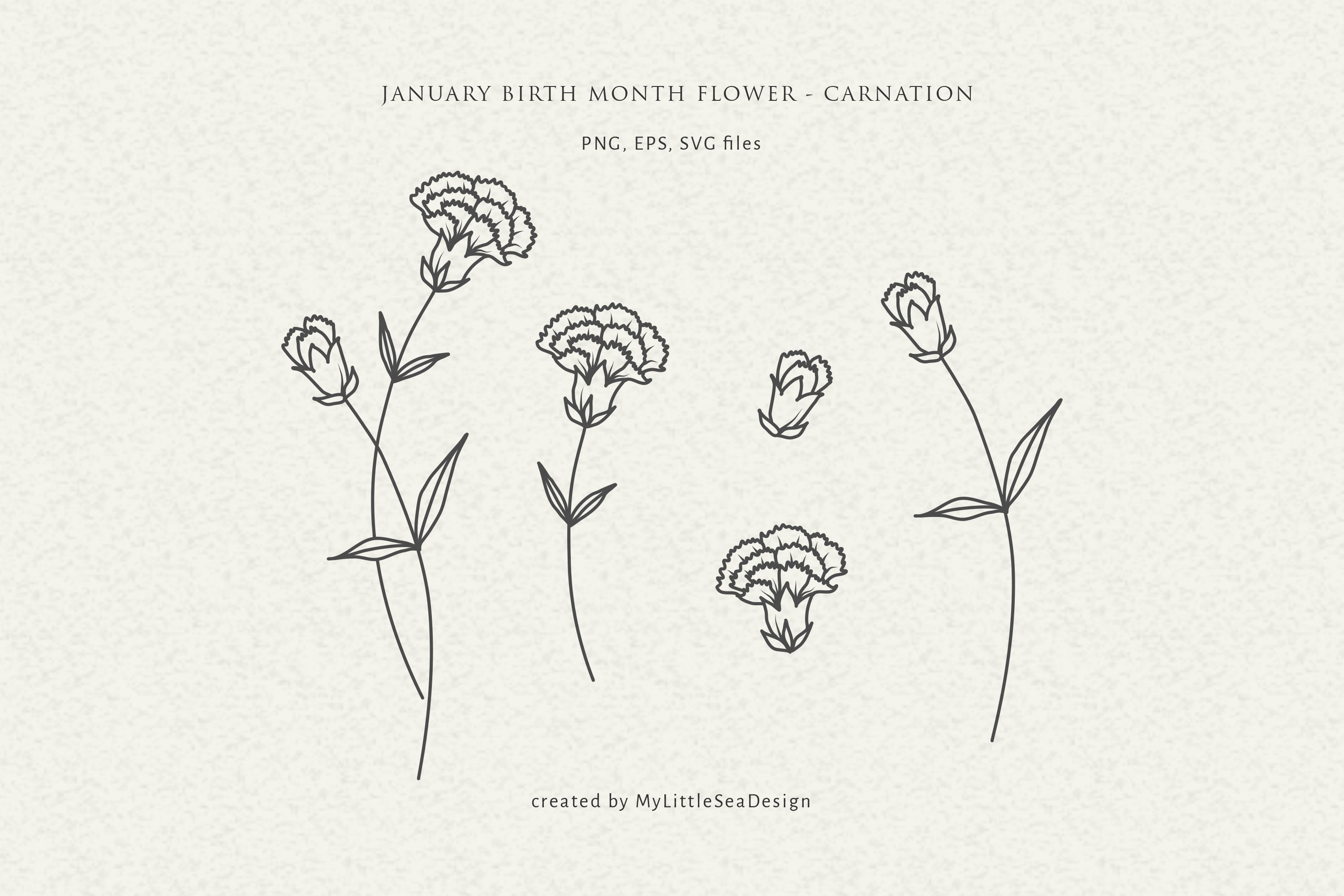 January Flower Of The Month Tattoo