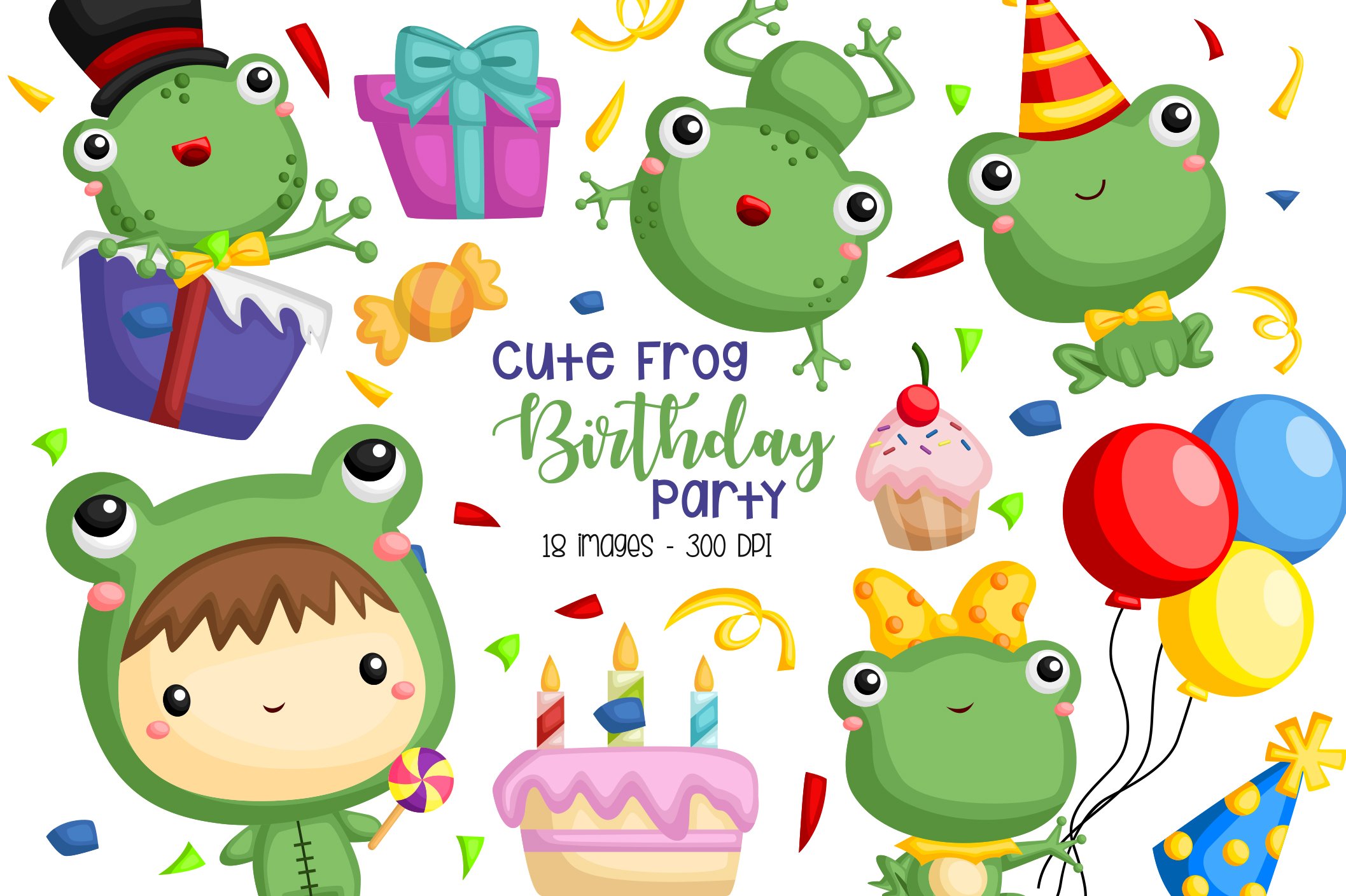 Birthday Frog Clipart - Birthday Party Clip Art (1750074) | Clipart ...
