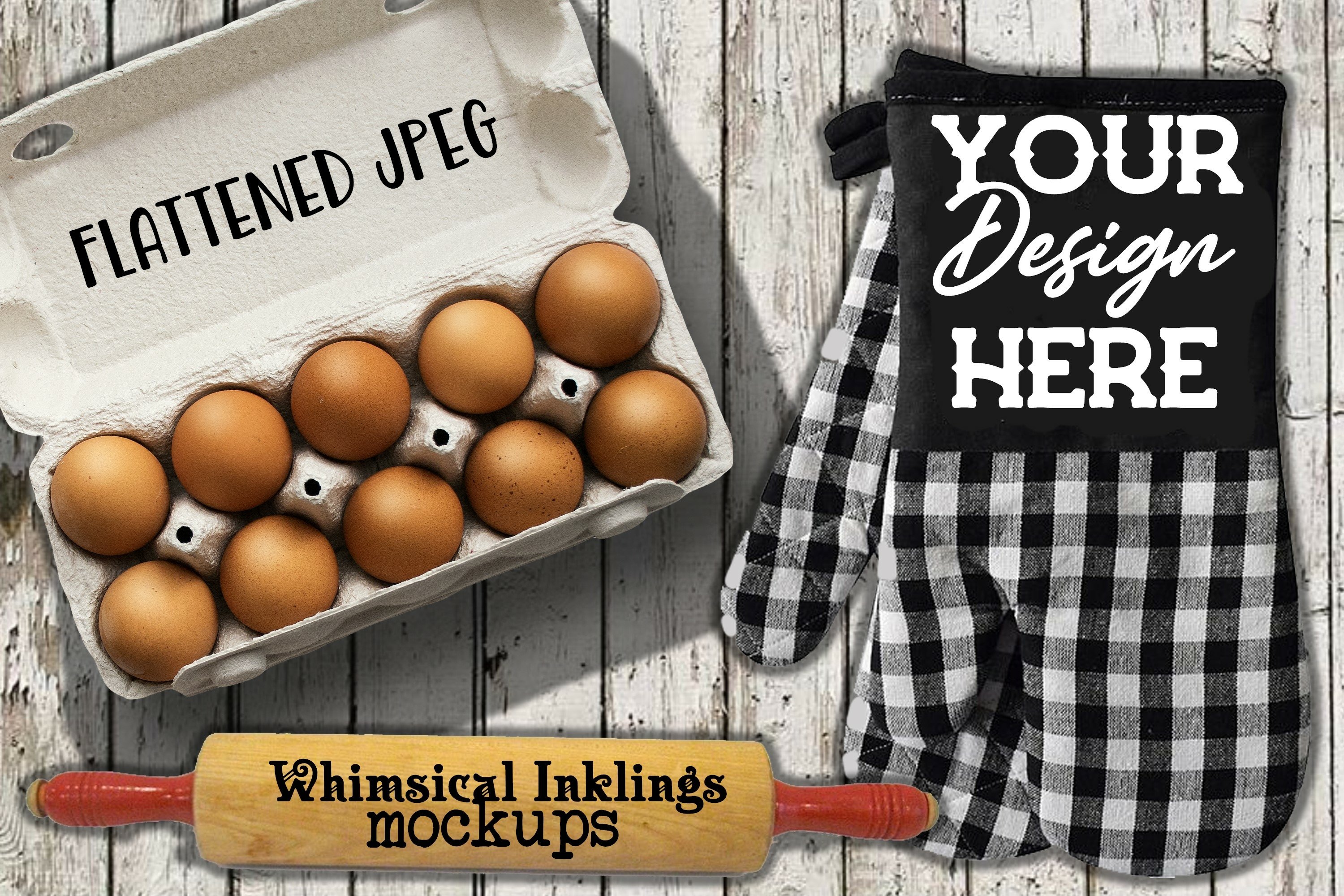 Black Checkered Potholder Mockup (1367546) | Craft Mockups | Design Bundles