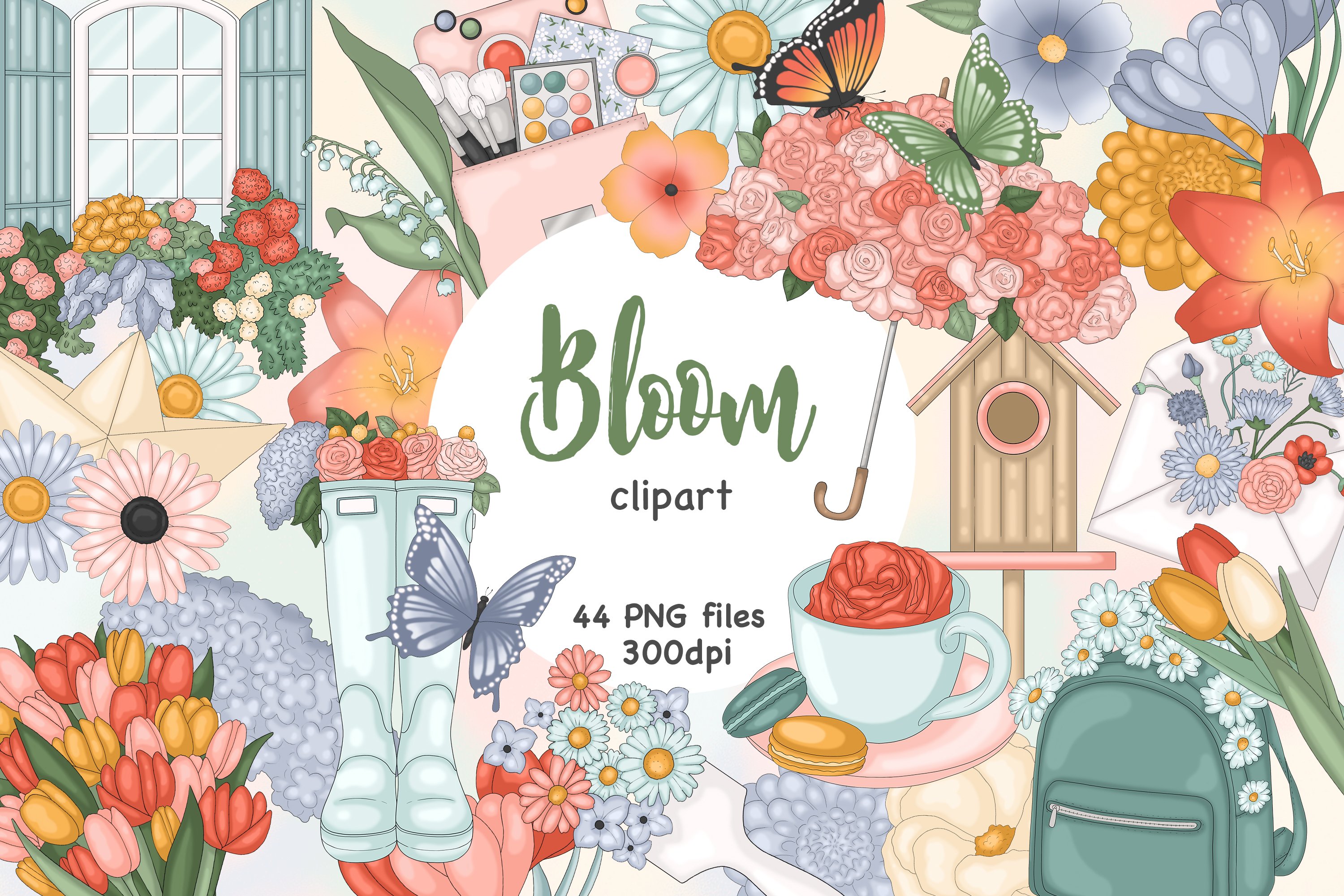 Spring Flower Garden Clip Art