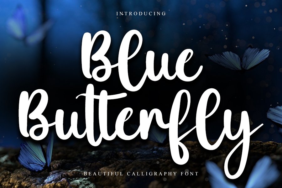 Blue Butterfly - Beautiful Font (1748365) | Handwritten | Font Bundles