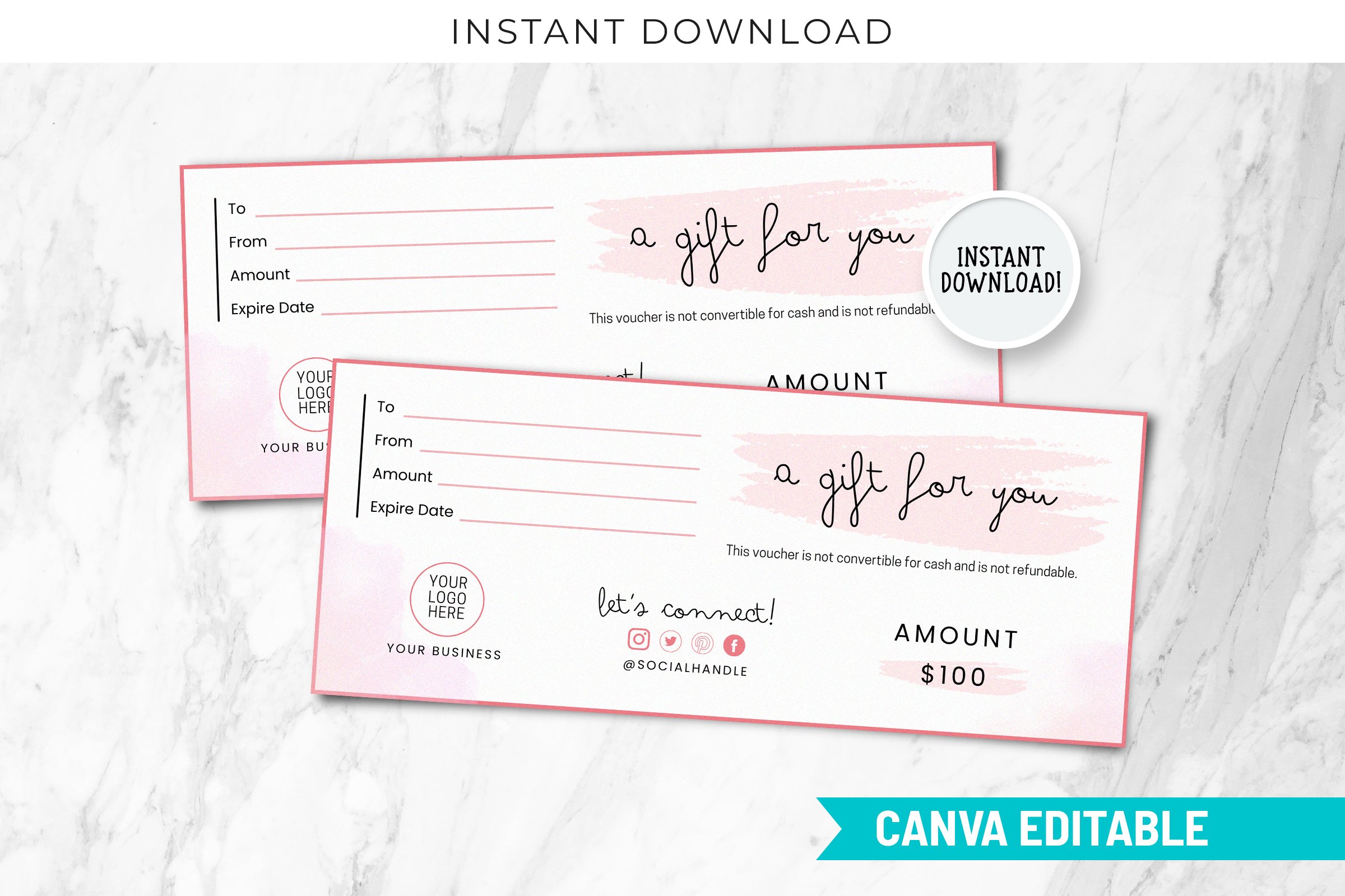 Free Pink Gift Certificate Template