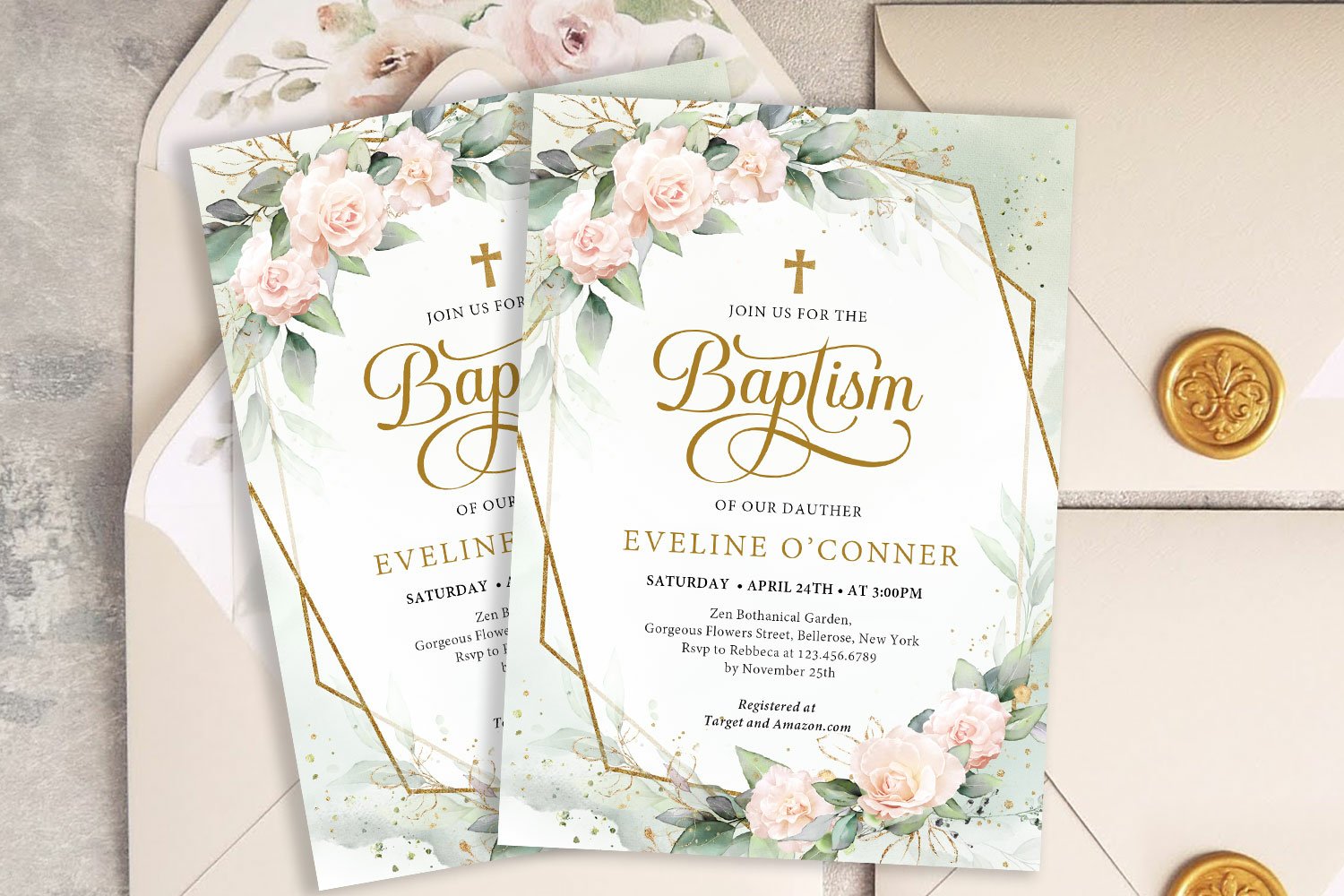 Baby Christening Frames For Photoshop