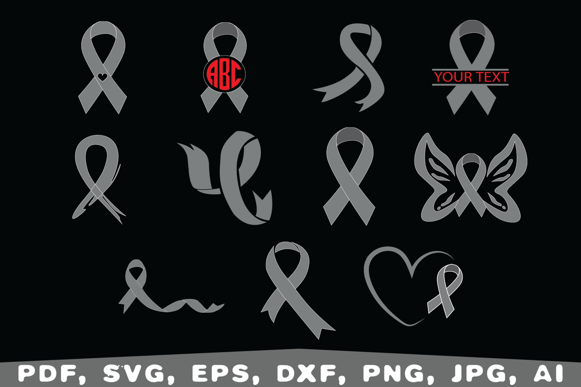 Brain Cancer Ribbon Vector