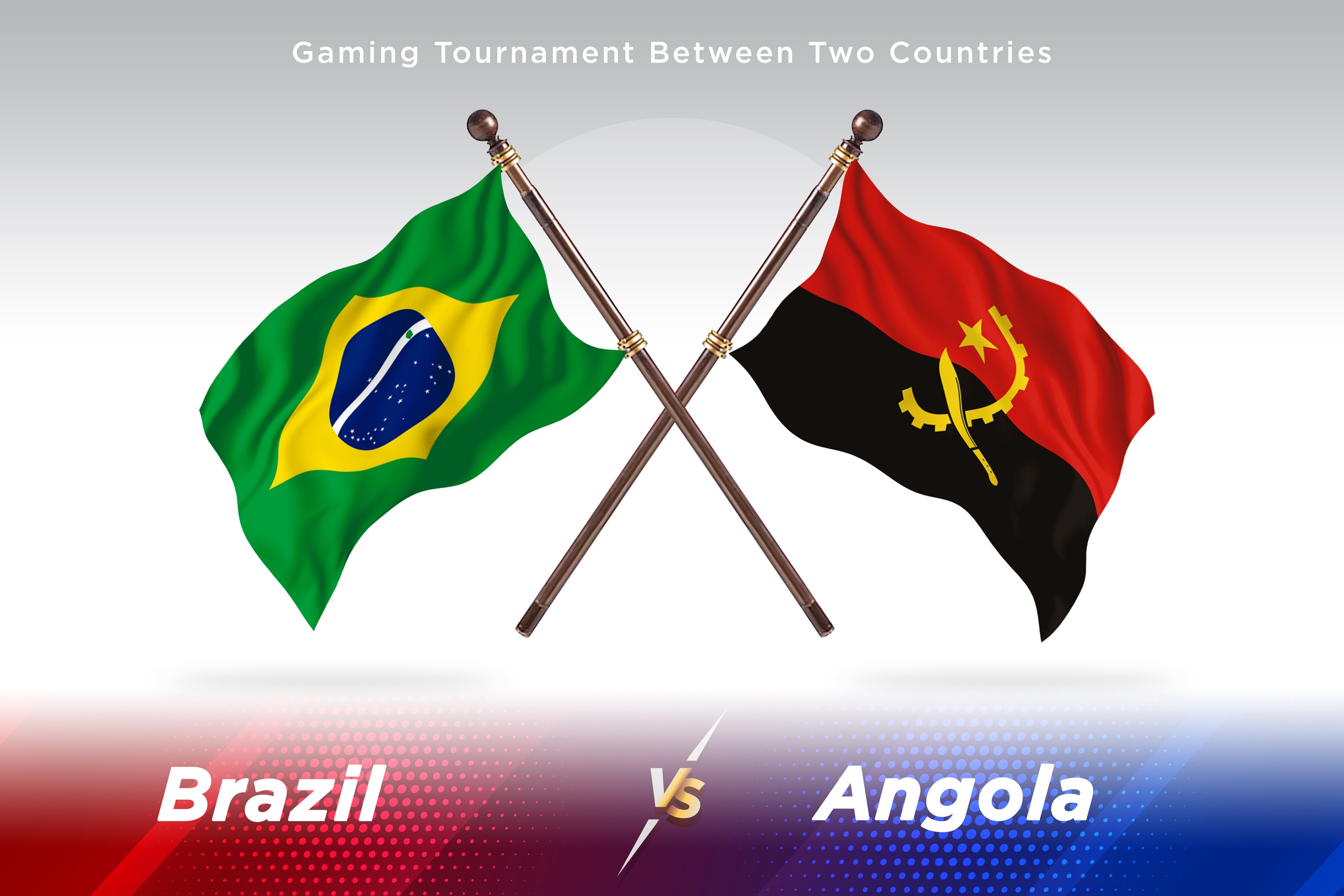 Brazil versus Angola Two Flags (1517610) | Illustrations | Design Bundles