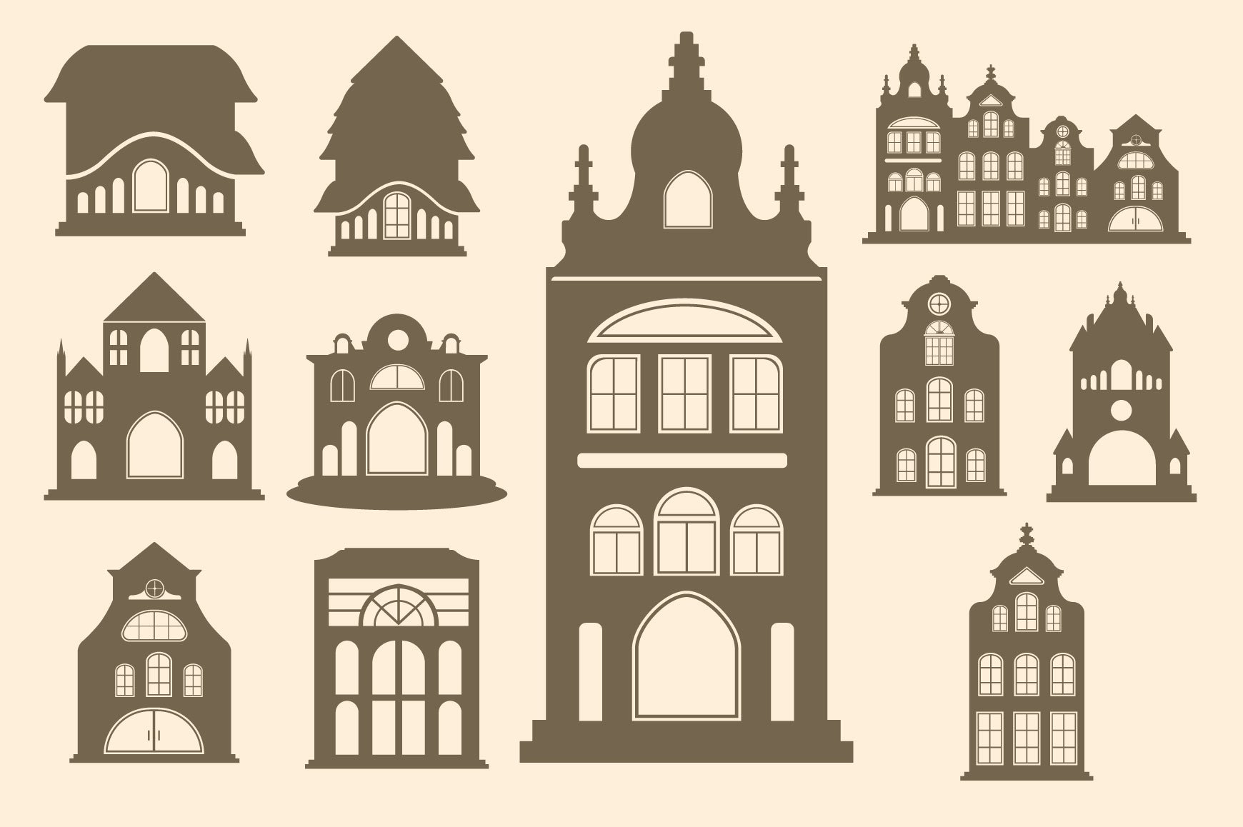 Houses Silhouette Vector