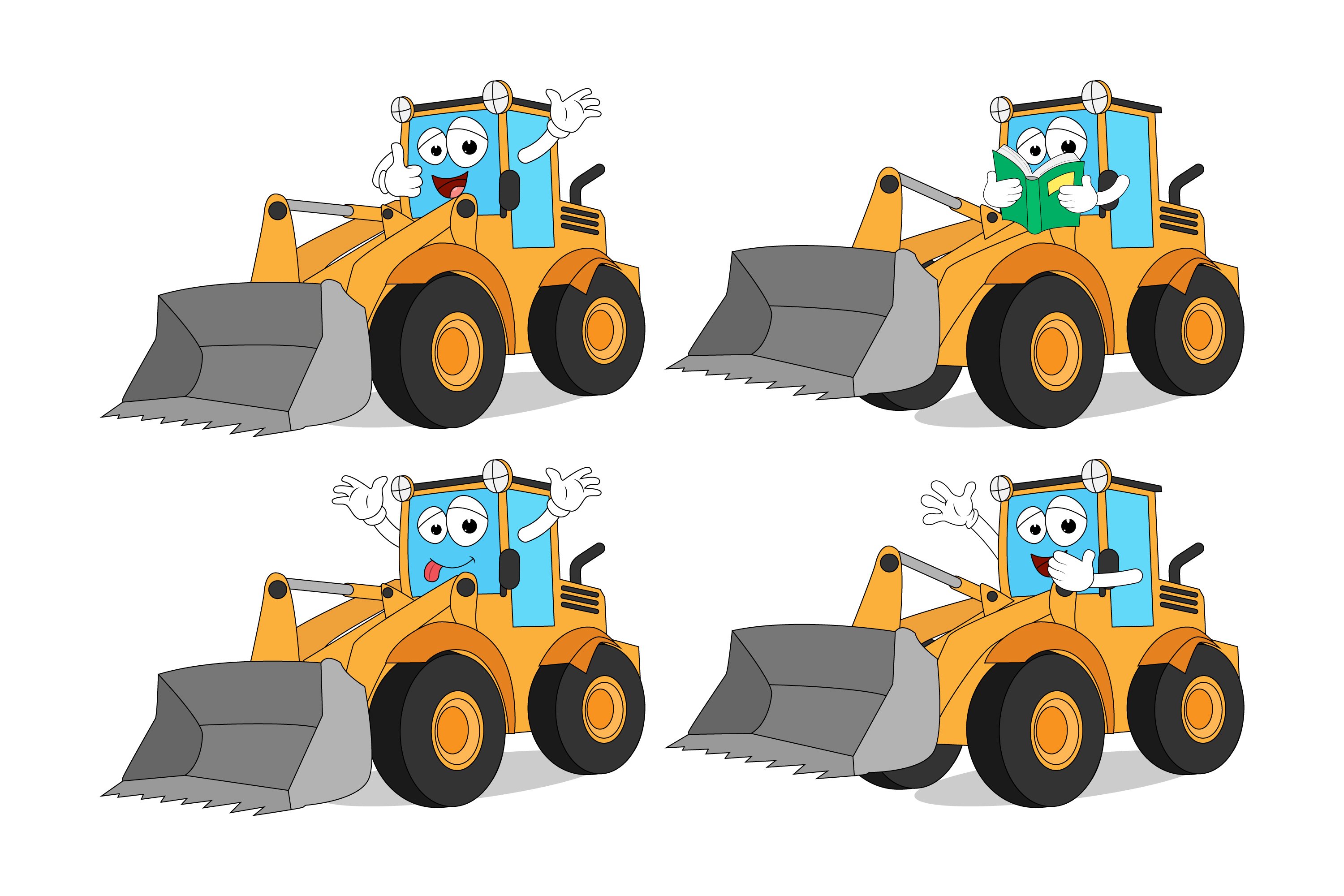 Cartoon Bulldozer Cartoonbilder Von Bulldozer Und Arbeiter Mit