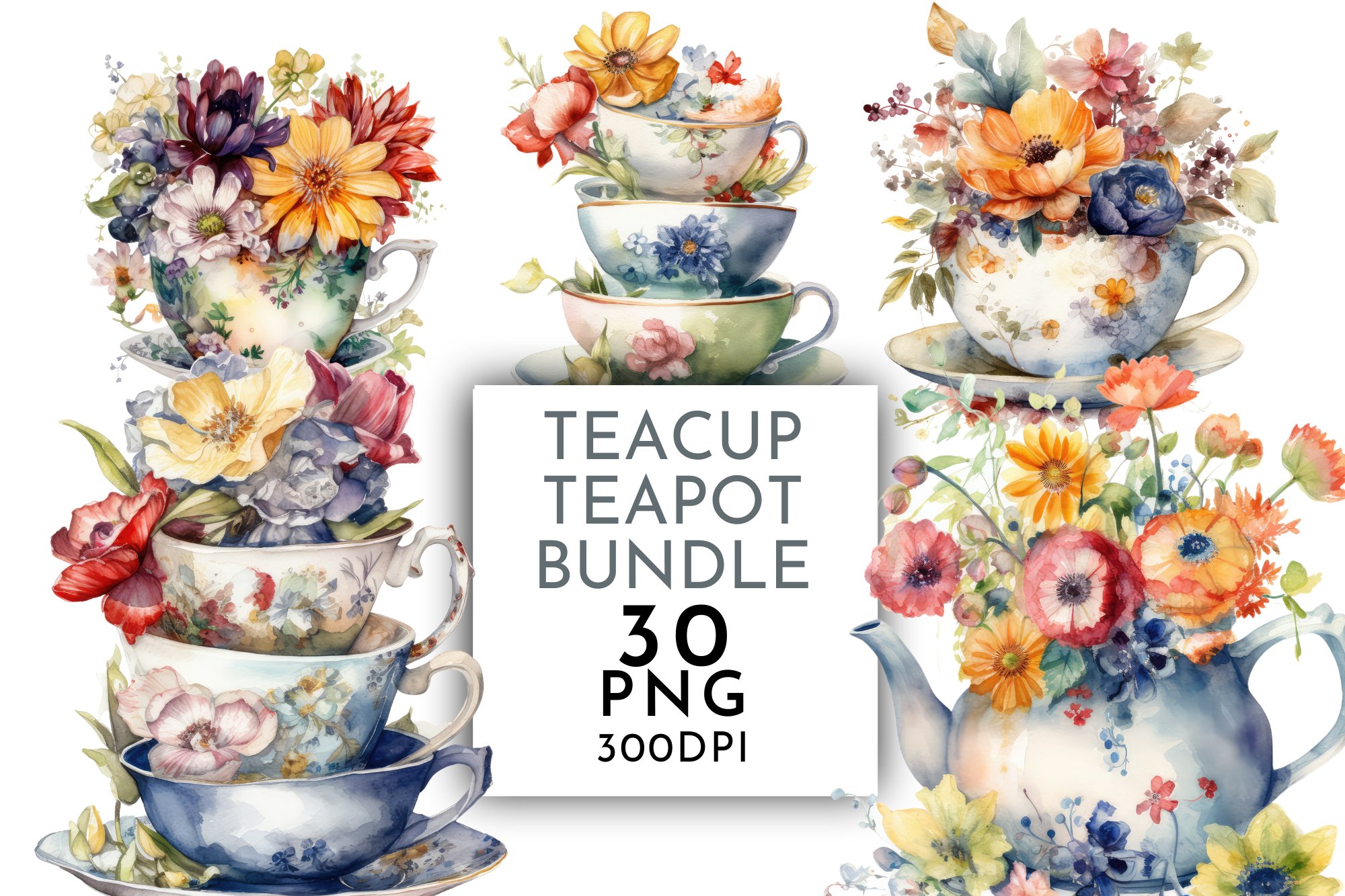 Teacup Stack Clipart