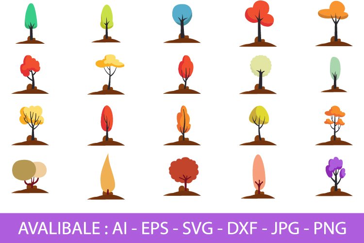 Tree Decoration Set Desain Vector Bundle (1856437) | Illustrations ...