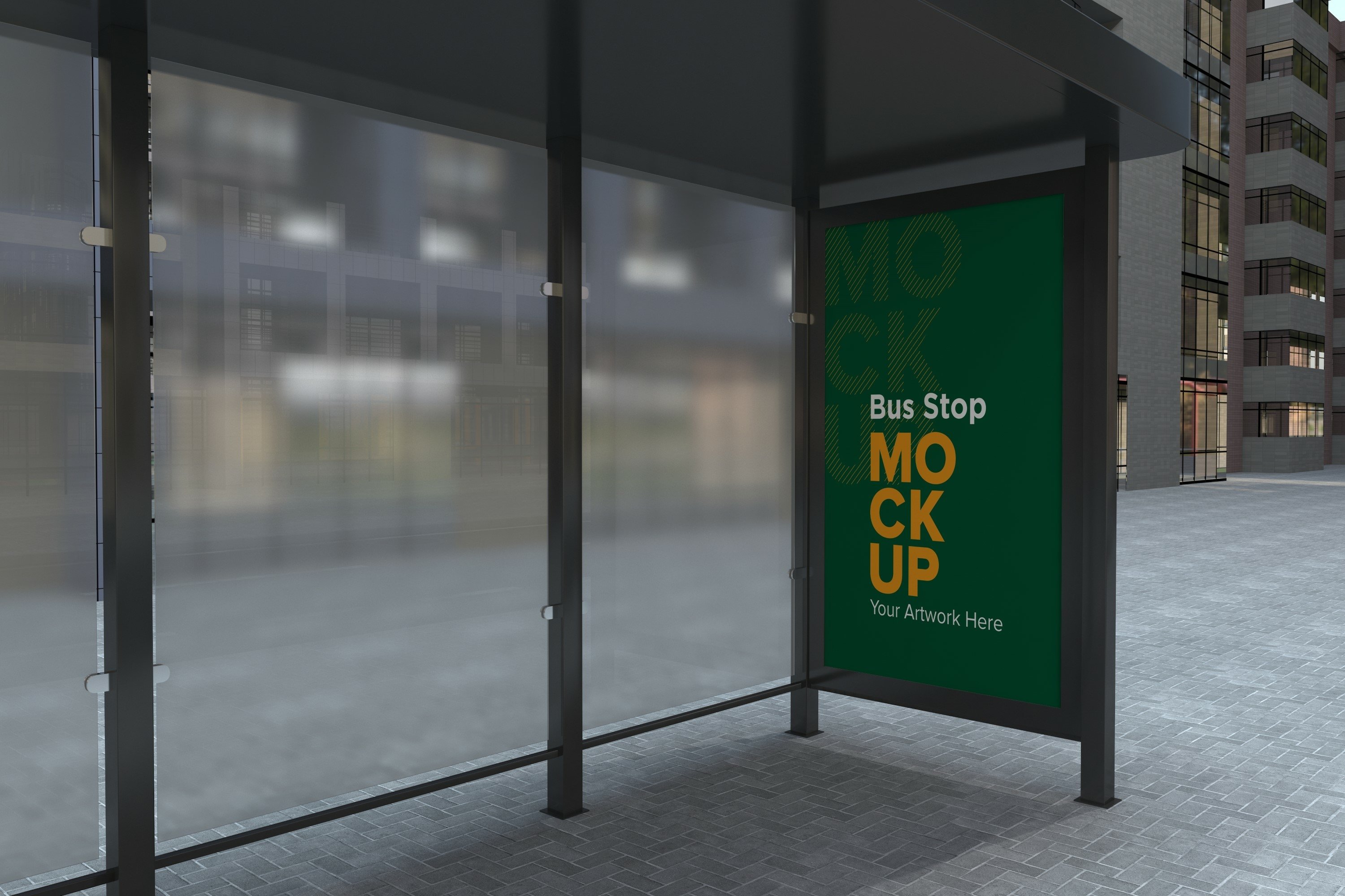 Bus Shelter Advertising Sign Mockup (1847780) | Branding | Design Bundles