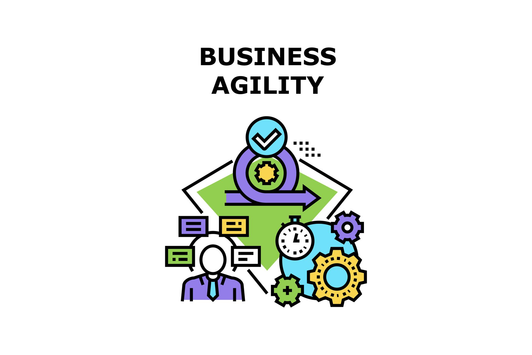 Business Agility Vector Concept Color Illustration (1789600)