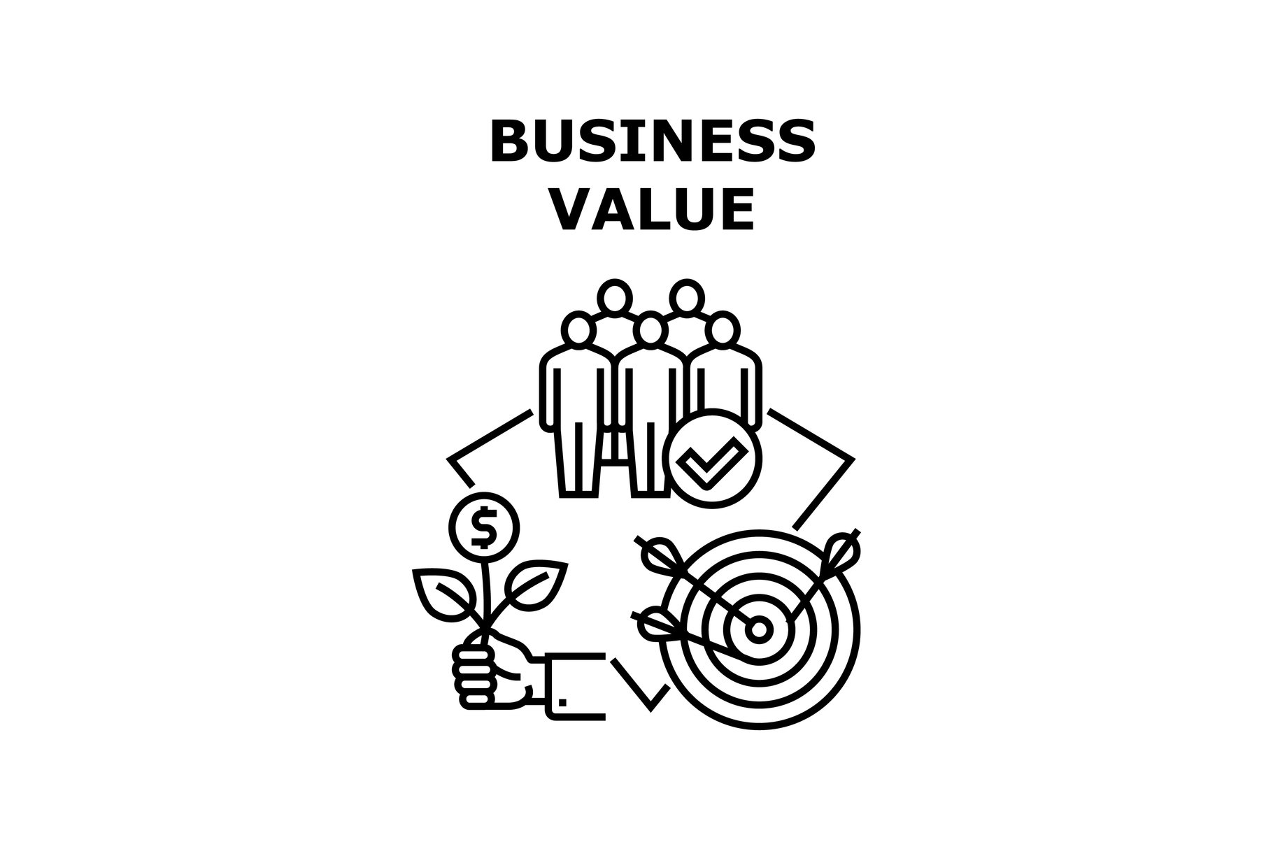 Business Value Vector Concept Black Illustration (1789624) | Icons ...