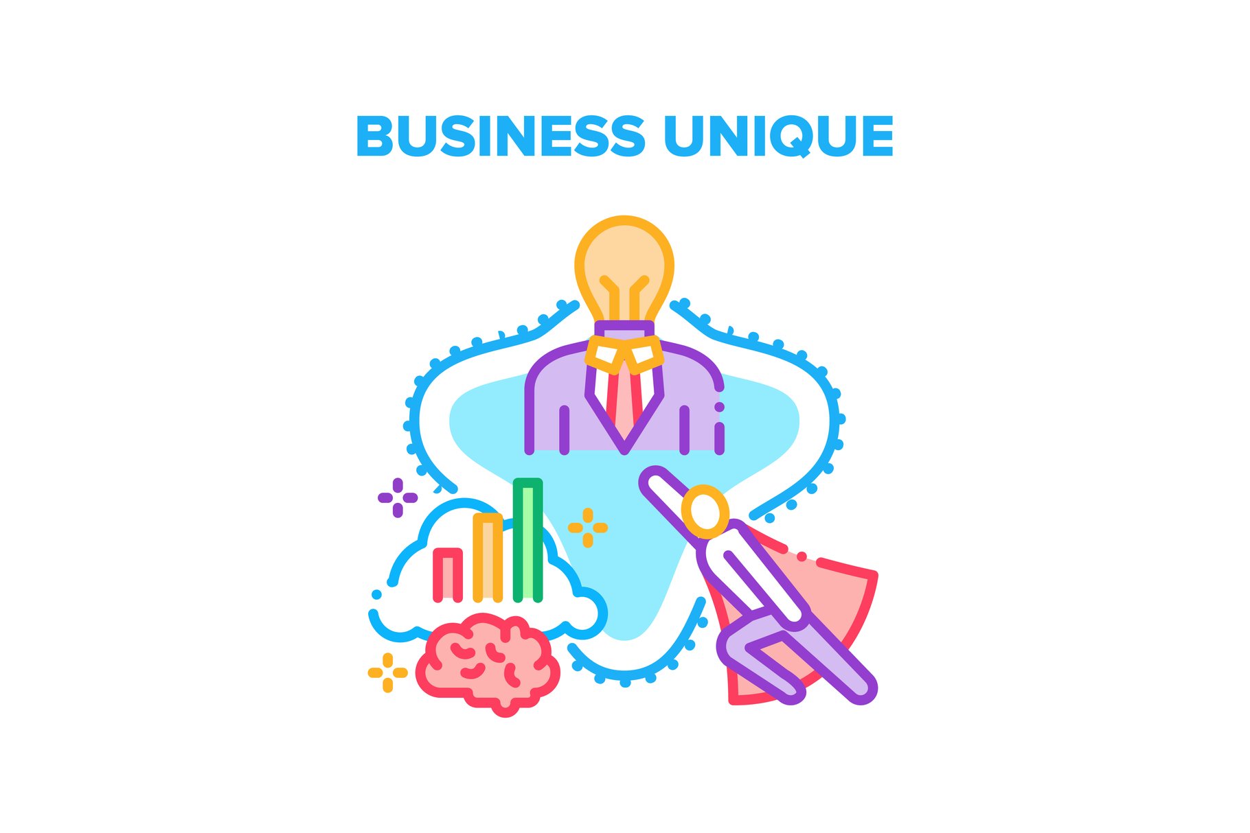 Business Unique Success Idea Vector Concept Color (1414375) | Icons ...