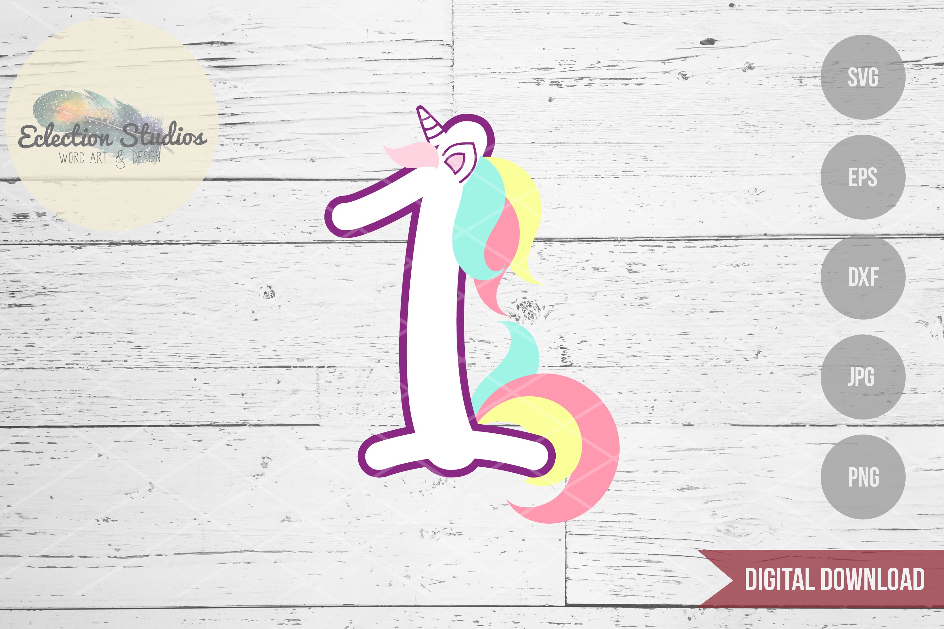 Unicorn Shaped One 1 SVG (85241) | Cut Files | Design Bundles