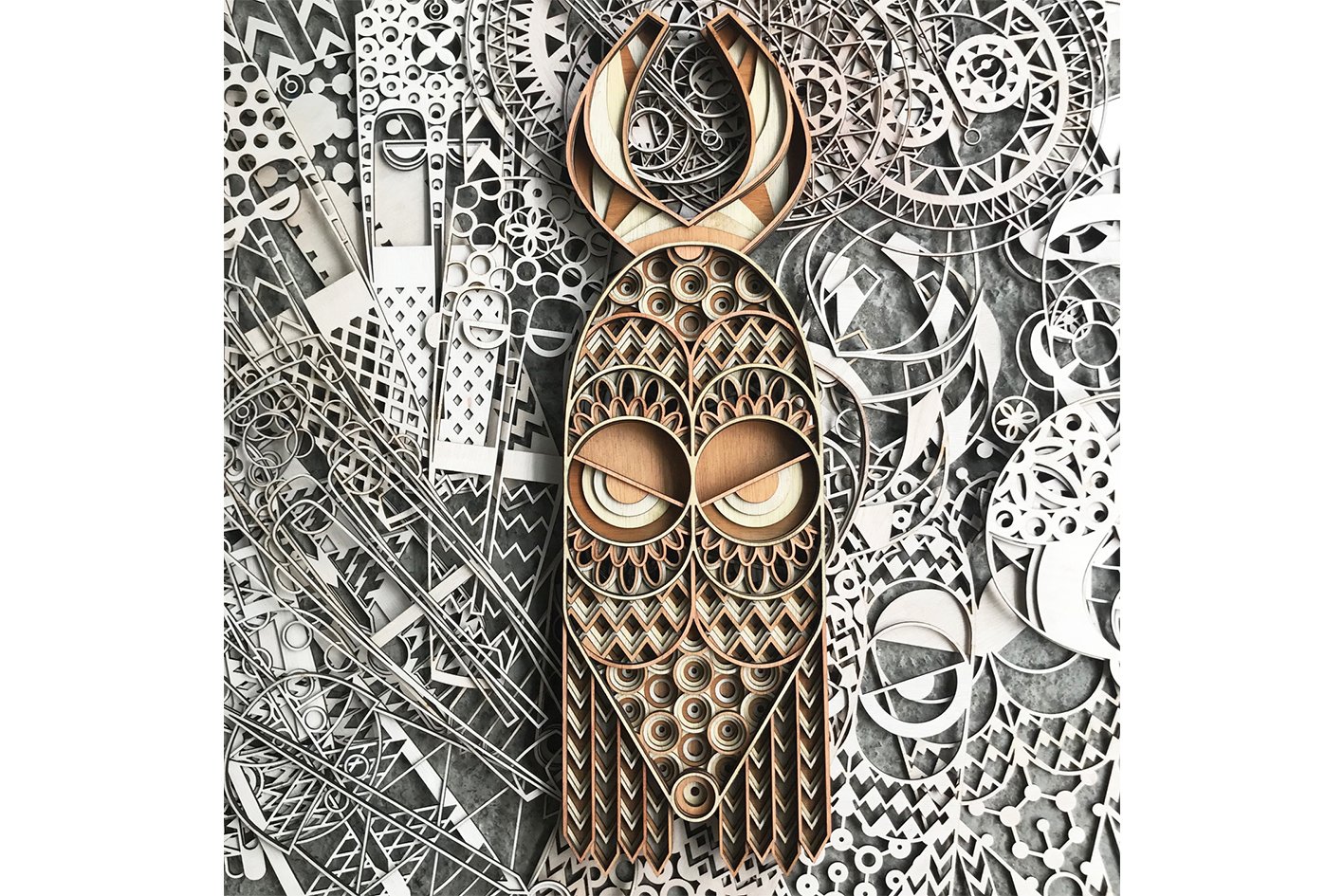 Foxy African Mask Multilayer Mandala Cut File - SVG DXF (1125824) | Cut ...