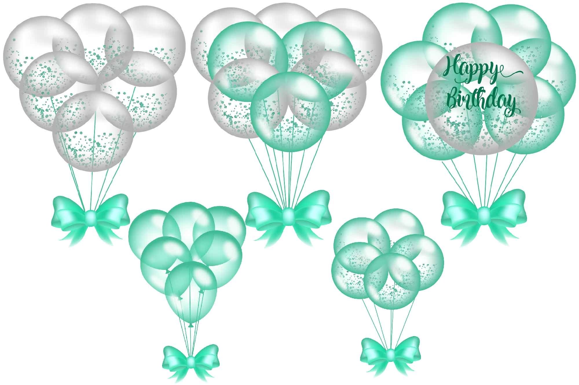 Aqua Party Balloons Clipart (901278) | Illustrations | Design Bundles