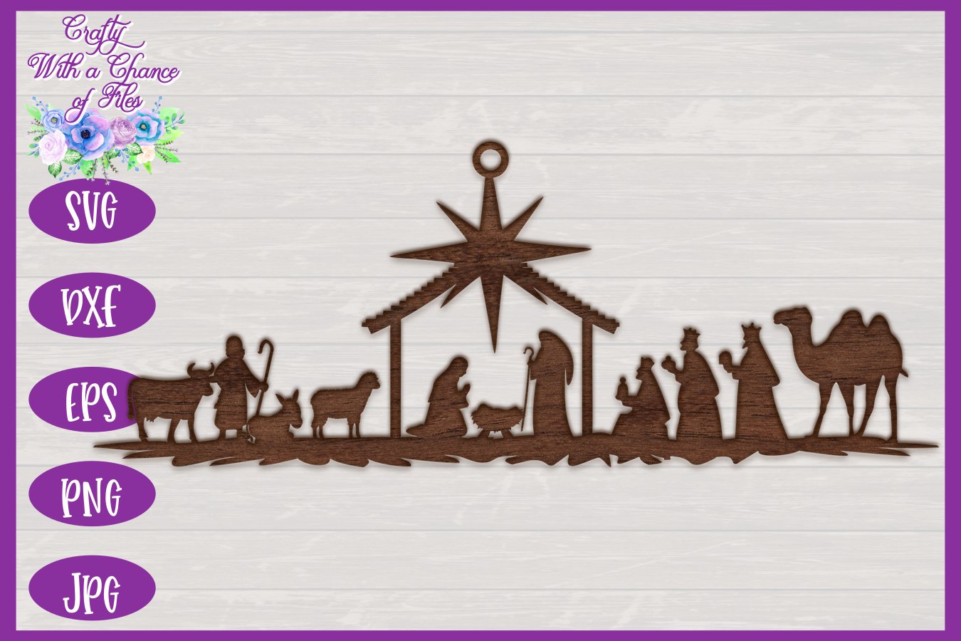 Nativity SVG | Christmas SVG | Laser Cut Ornament SVG (162351) | Laser ...