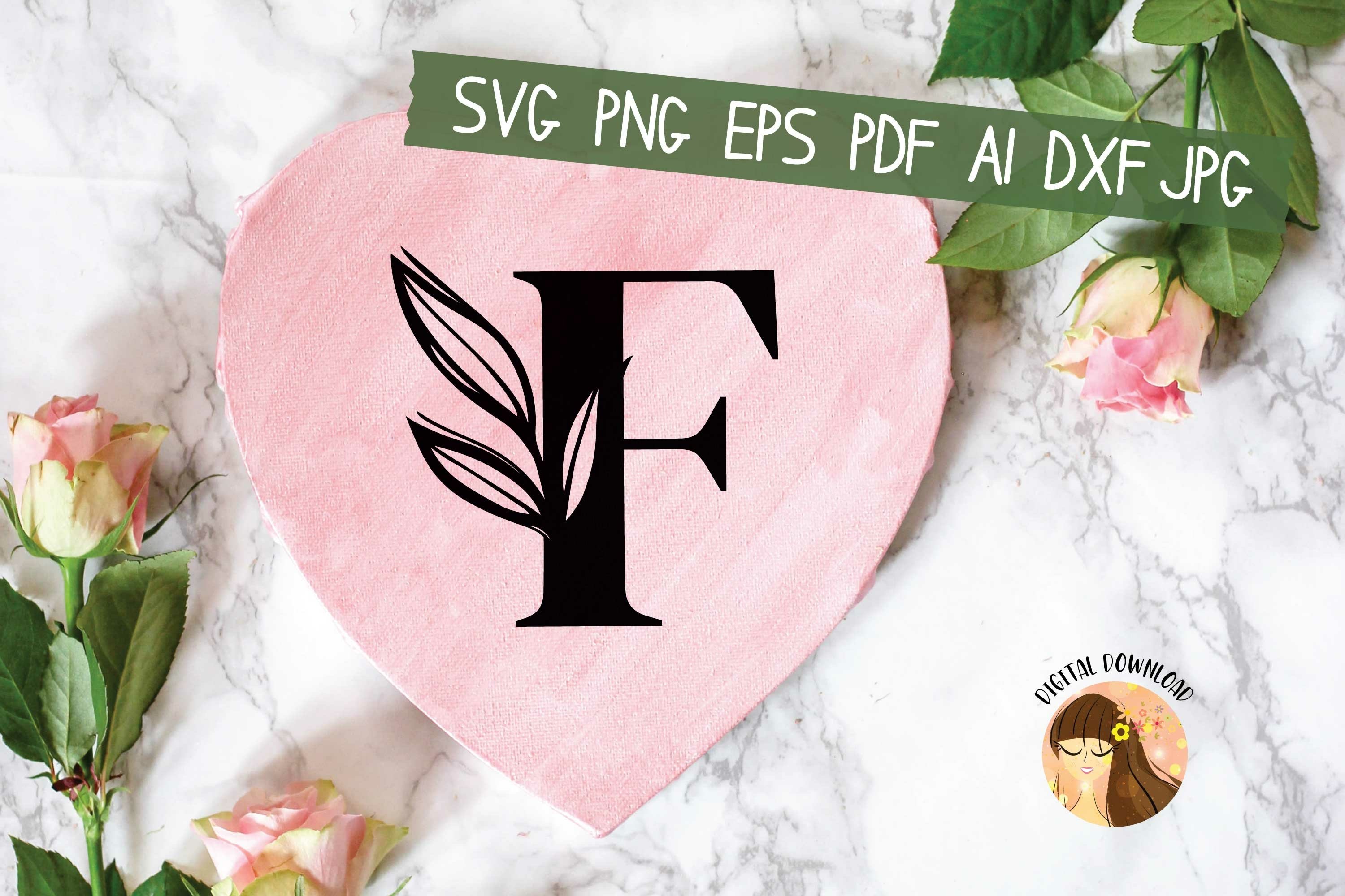 F - Floral Letter Design Svg (1326642) | Monograms | Design Bundles
