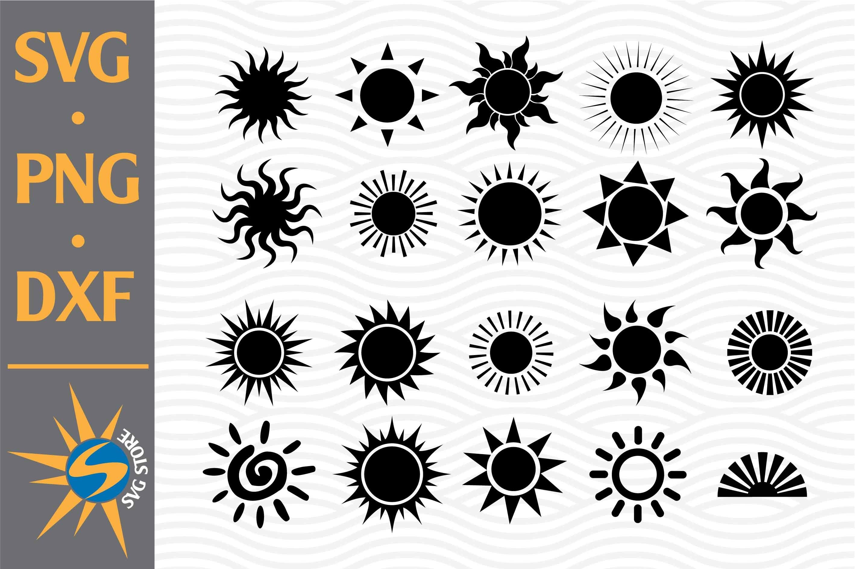 Sun Silhouette SVG, PNG, DXF Digital Files Include (761918) | Cut Files ...
