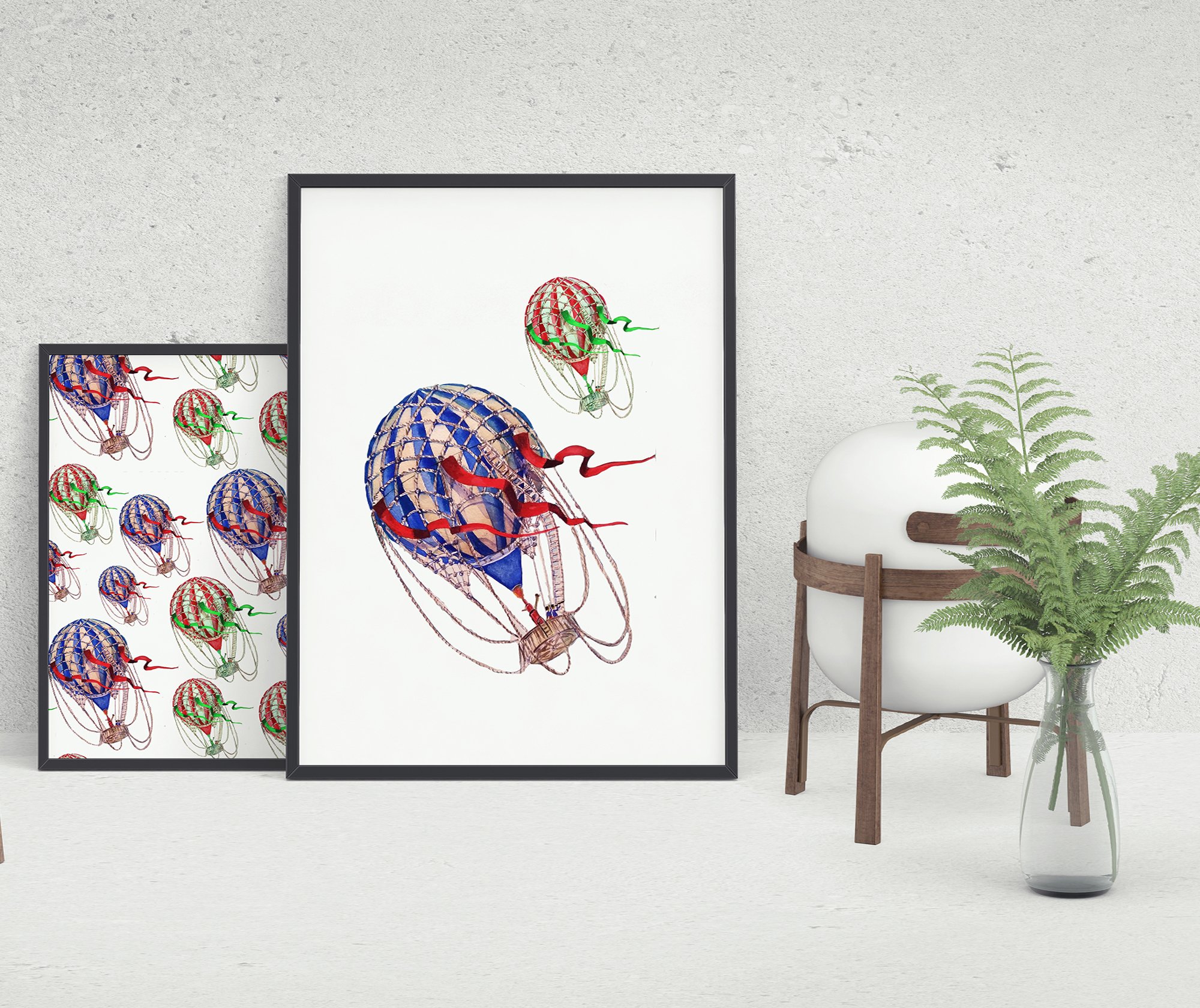 Balloon, balloon poster, watercolor print (539504) | Illustrations ...