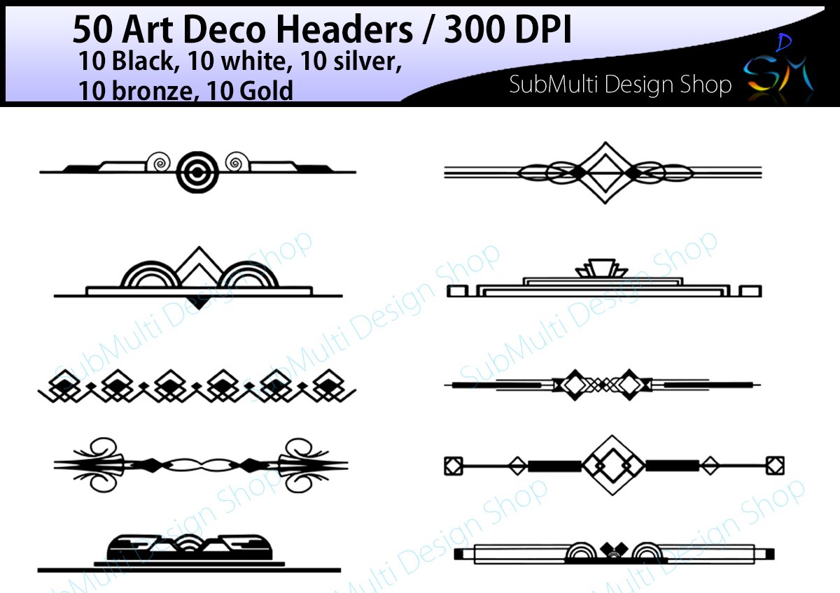 Art deco / art deco headers / art deco header clipart / art deco ...