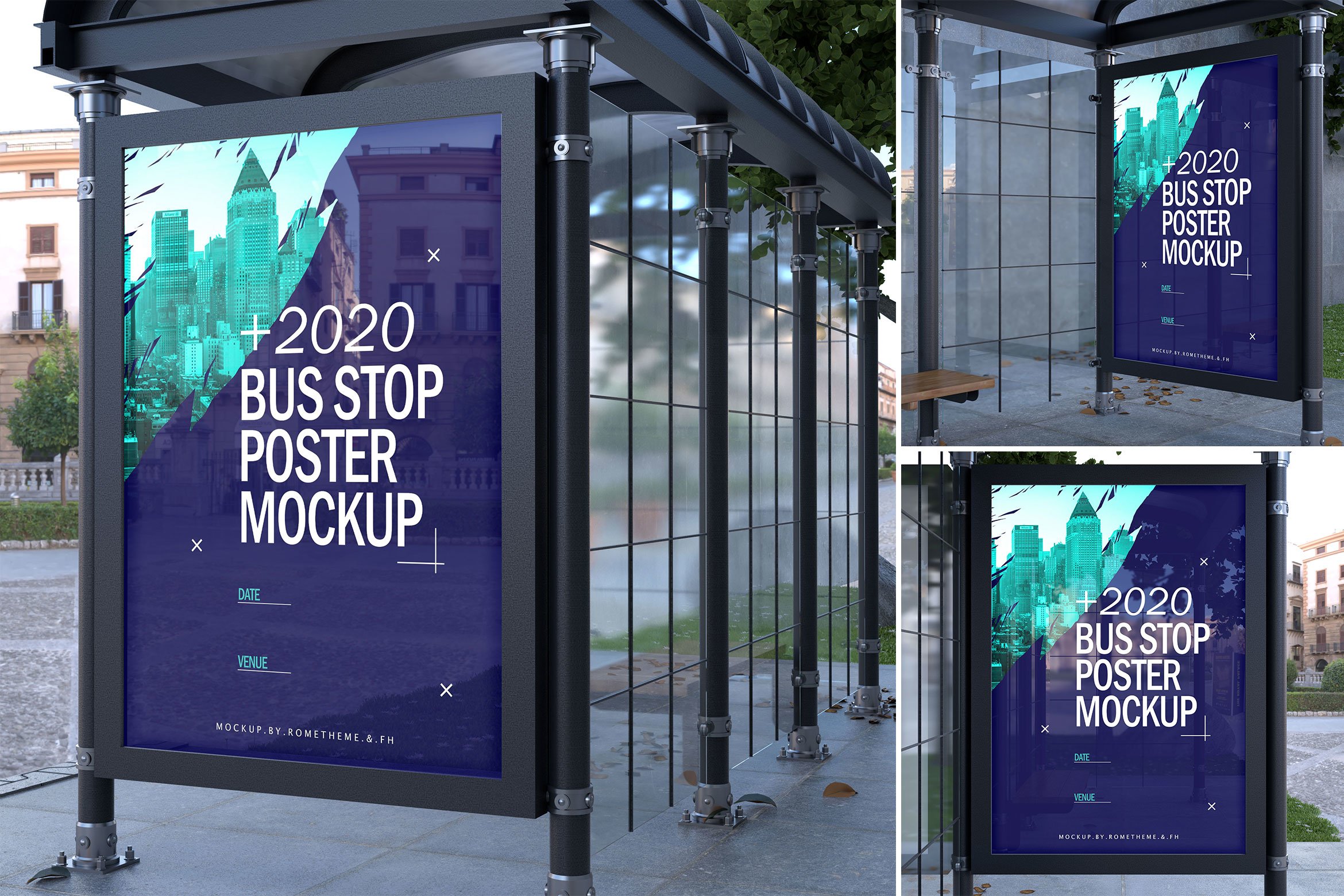 Bus Stop - Poster Mockups (876927) | Mockups | Design Bundles
