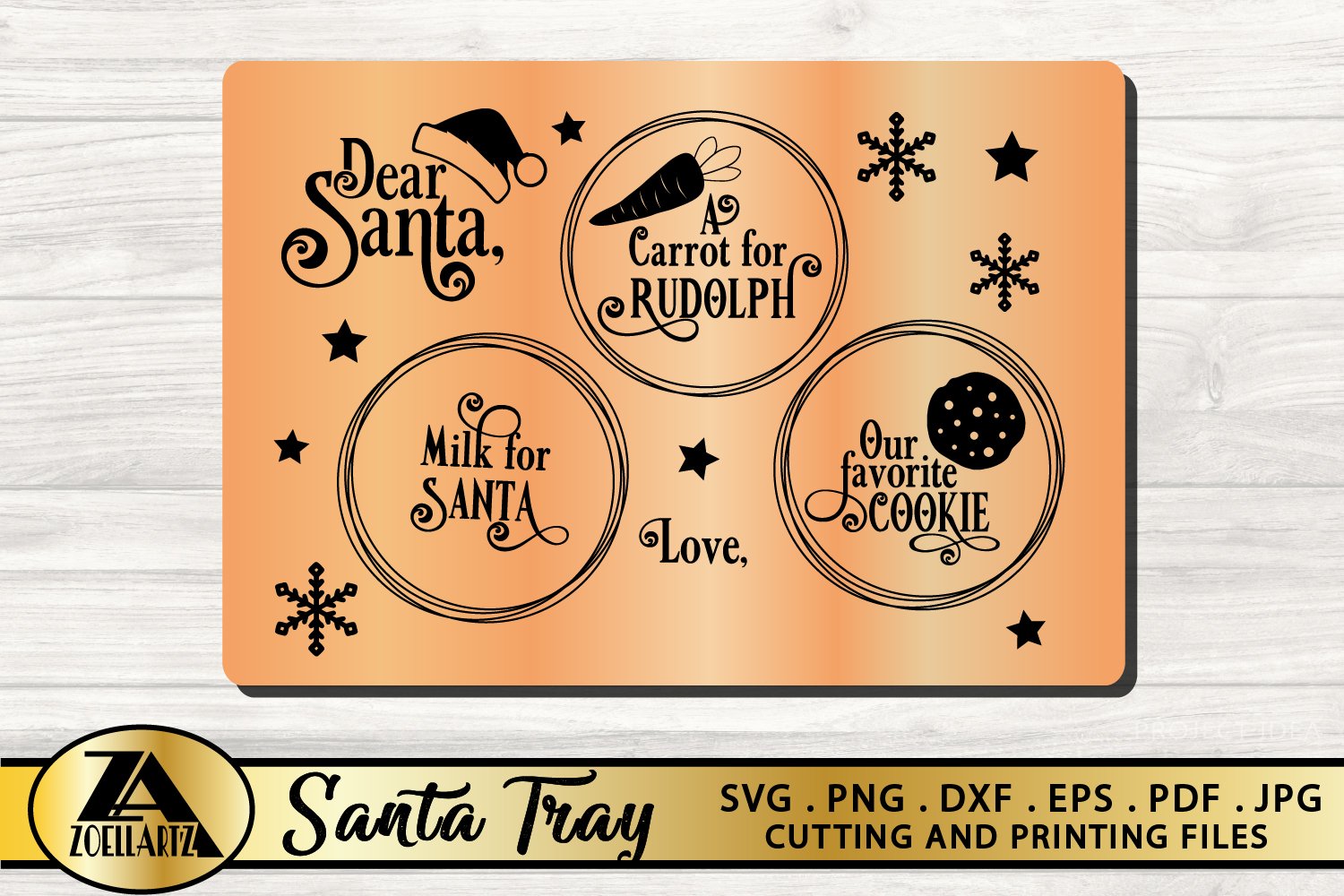 Santa Tray SVG PNG EPS DXF Christmas SVG Cookie Tray SVG