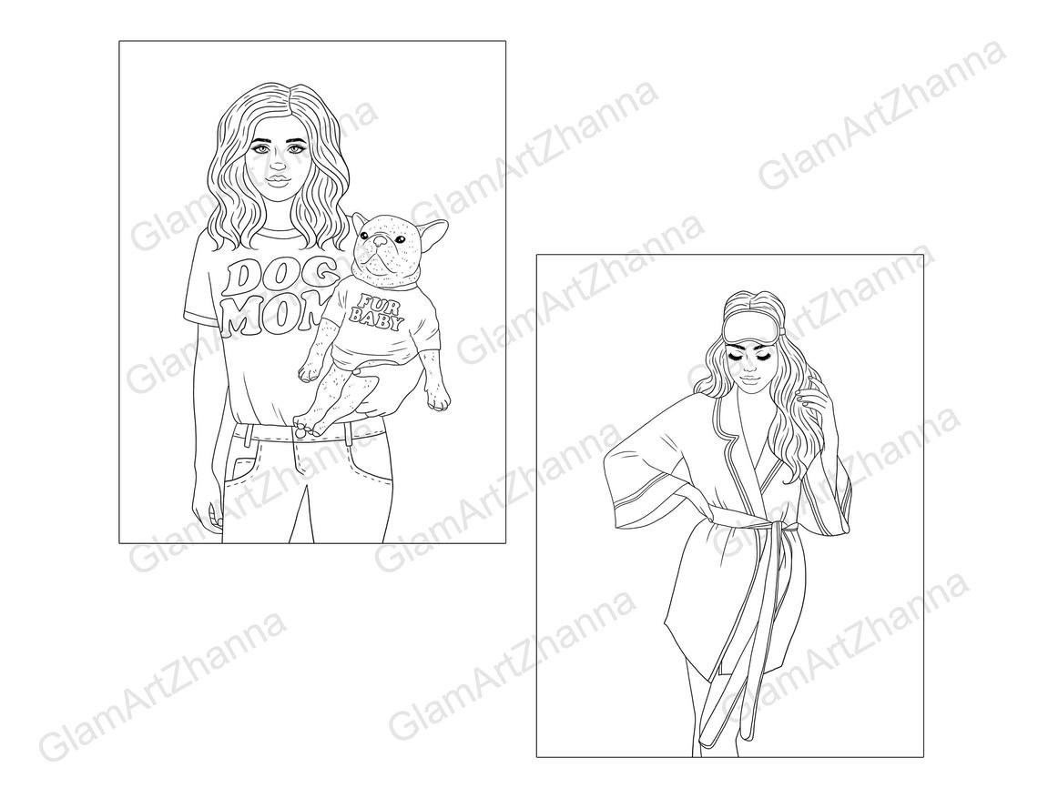 Coloring Book GIRLS for digital or print use 12 JPEG files (1189250 ...