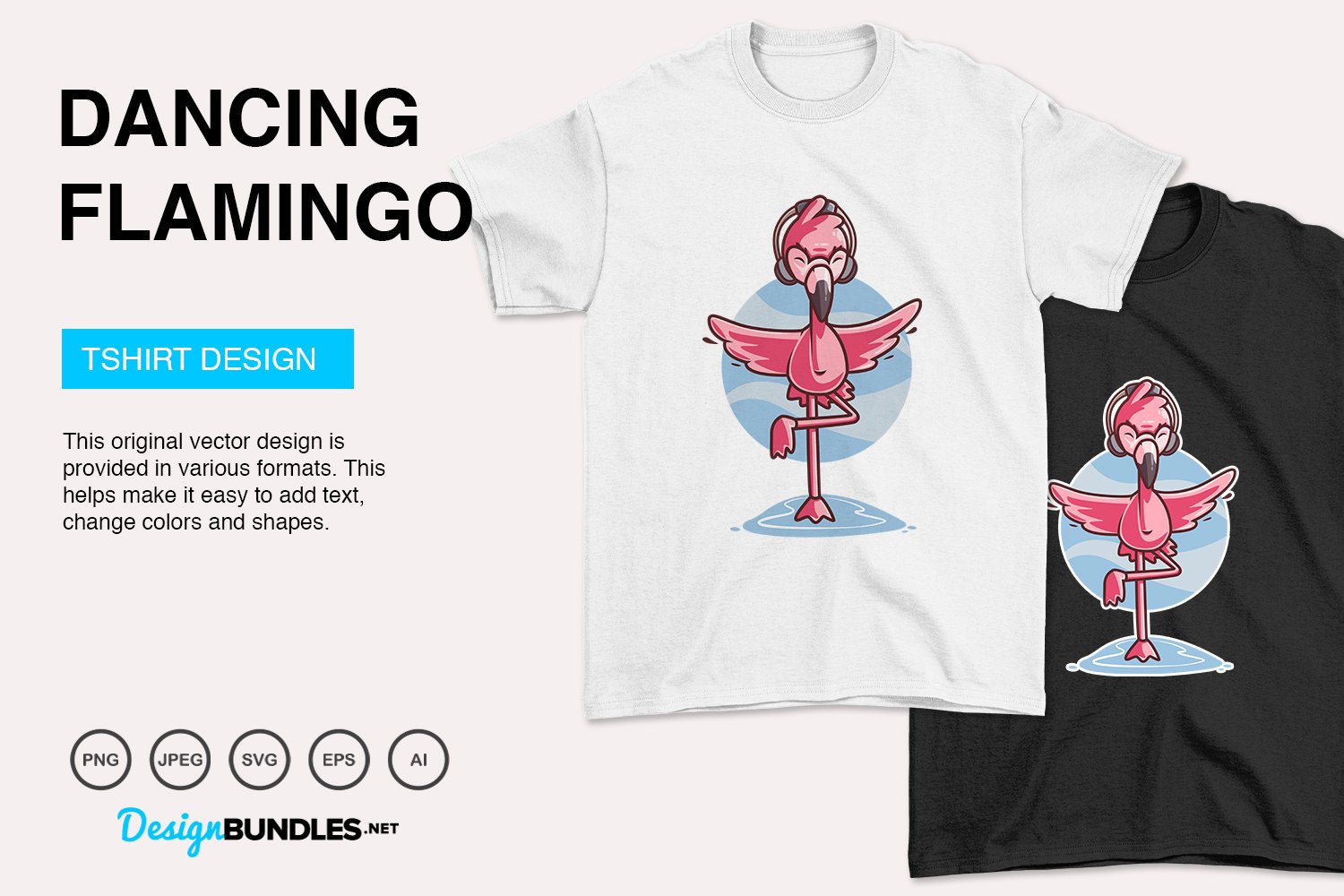 Dancing Flamingo Vector Illustration