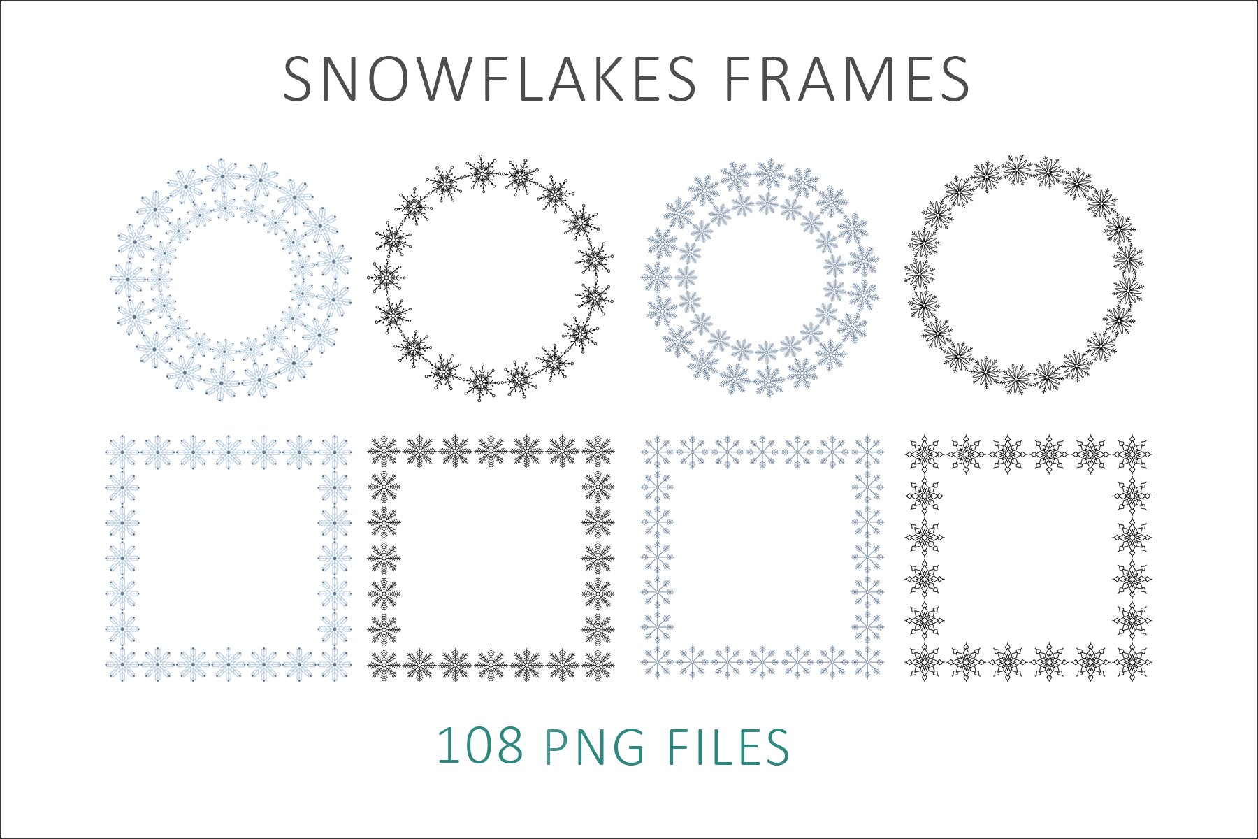 Snowflakes Frame Png