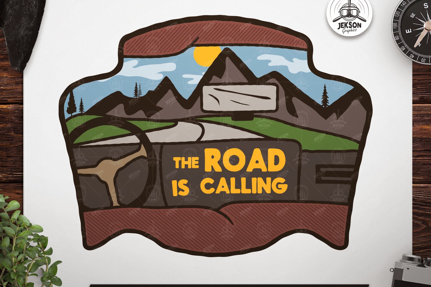 Road Trip Badge / Vintage Travel Logo Camp Patch (194435) | Logos ...