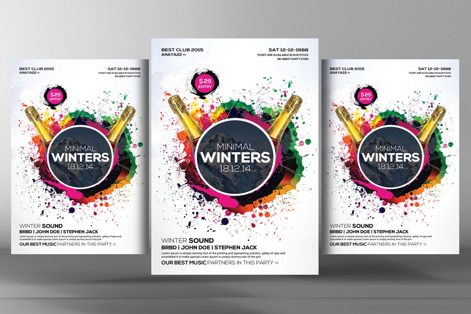 Minimal Winter Party Flyer (453328) | Flyers | Design Bundles