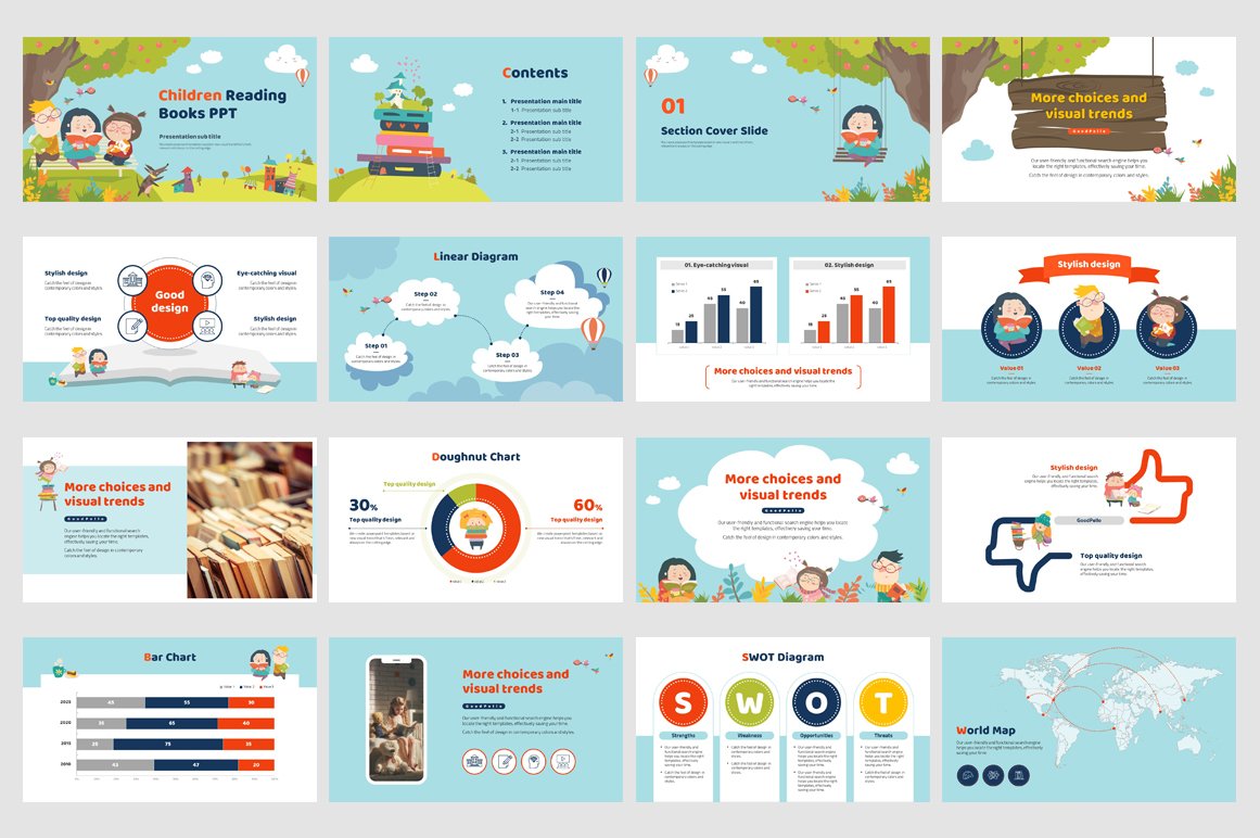 Children Reading Books PPT (531630) | Presentation Templates | Design ...