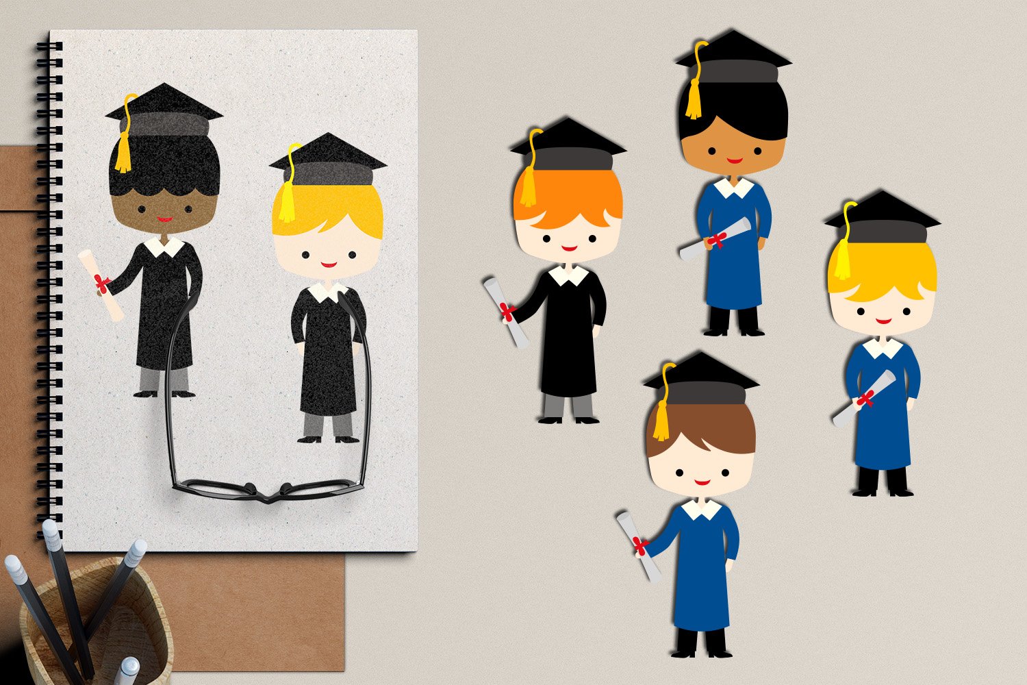 Graduation illustrations bundle (582821) | Illustrations | Design Bundles