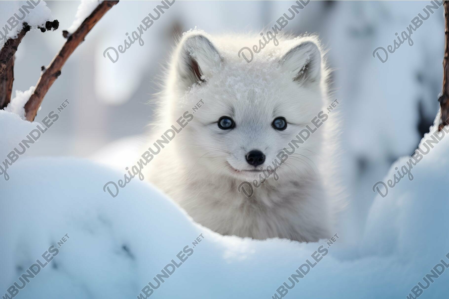 Arctic Fox Cubs Winter