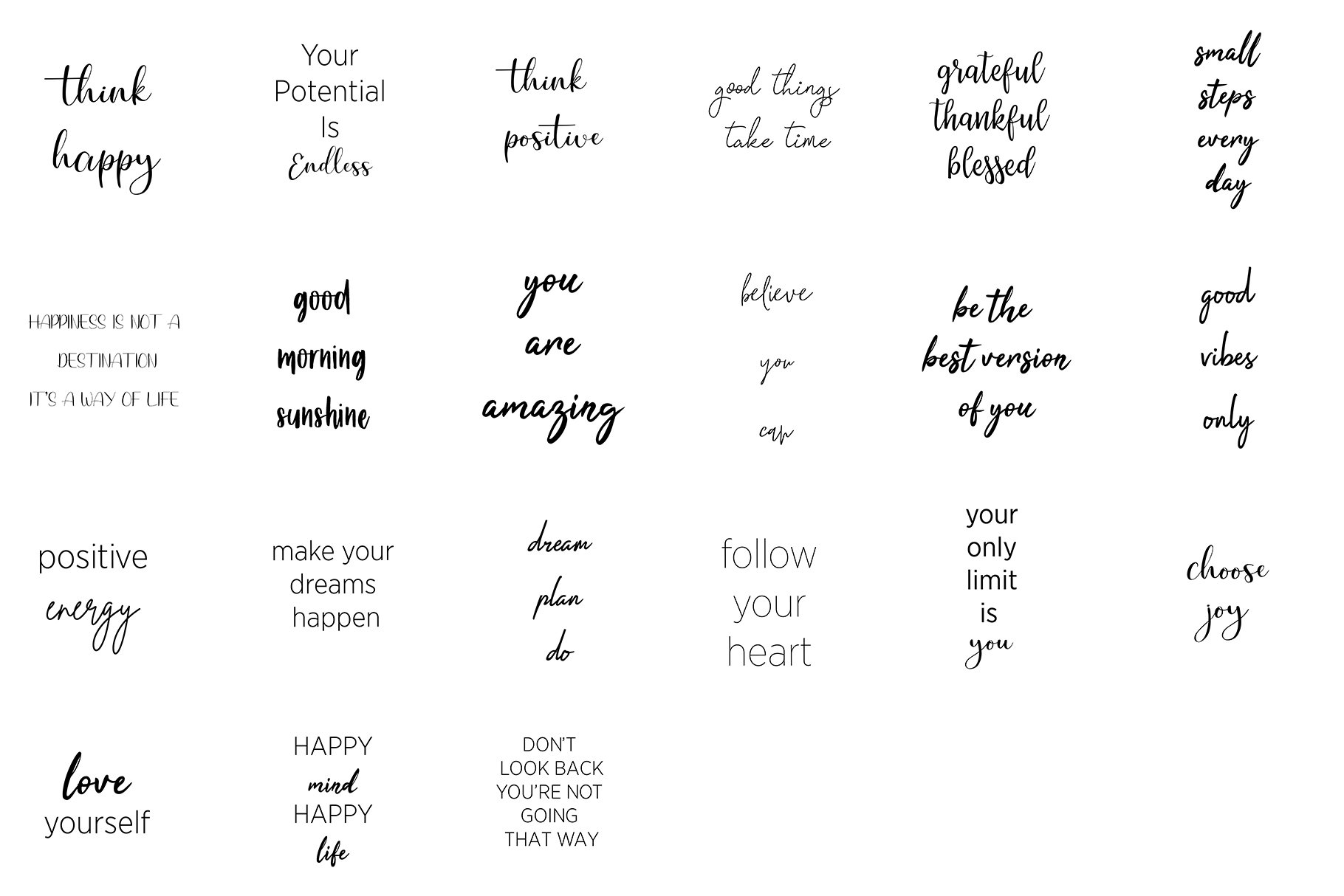 Positive Quotes Bundle, Motivational Quotes Bundle (658103 ...
