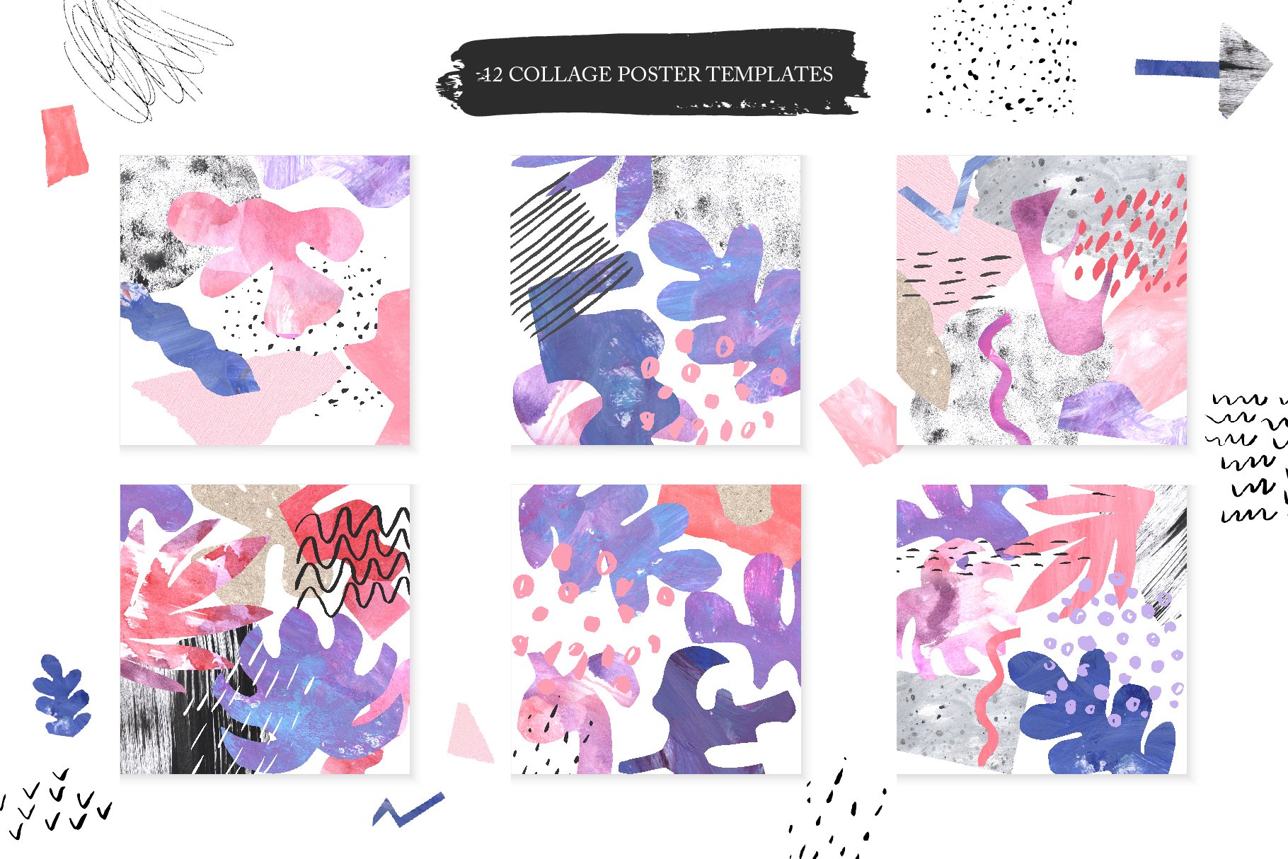 Modern Collage Cutout Set (348131) | Illustrations | Design Bundles
