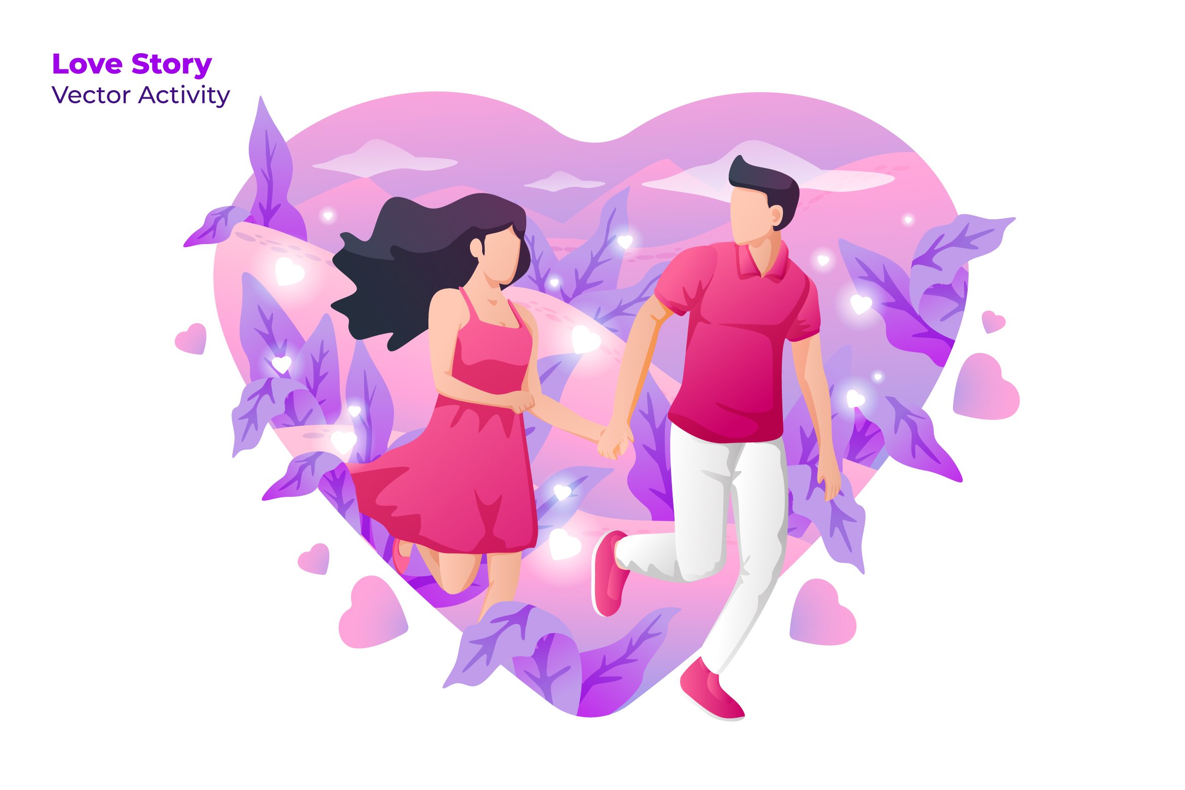 Love Story - Vector Illustration (318273) | Illustrations | Design Bundles