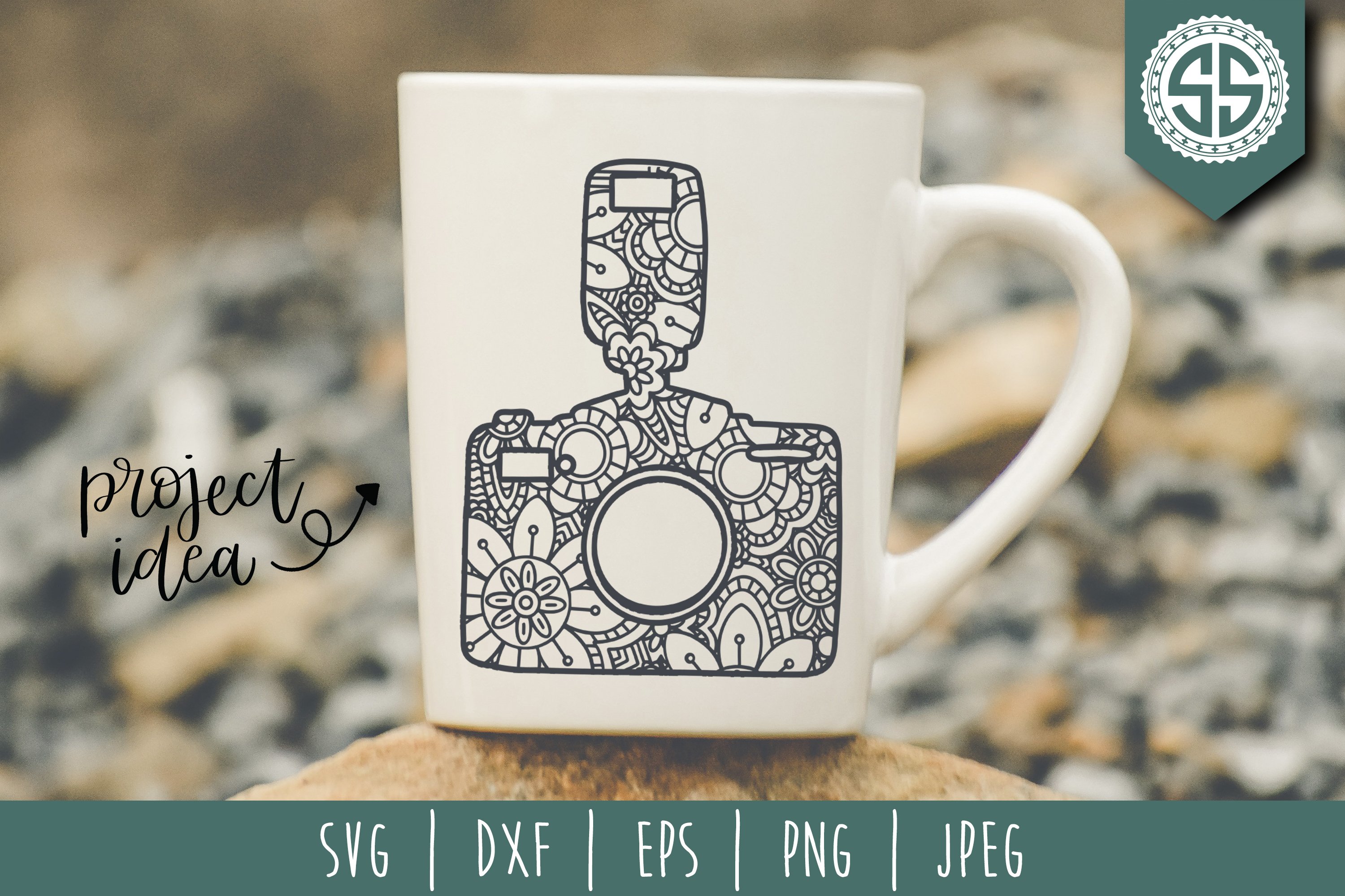 Camera Mandala Zentangle SVG, DXF, EPS, PNG, JPEG (1079436) | SVGs ...