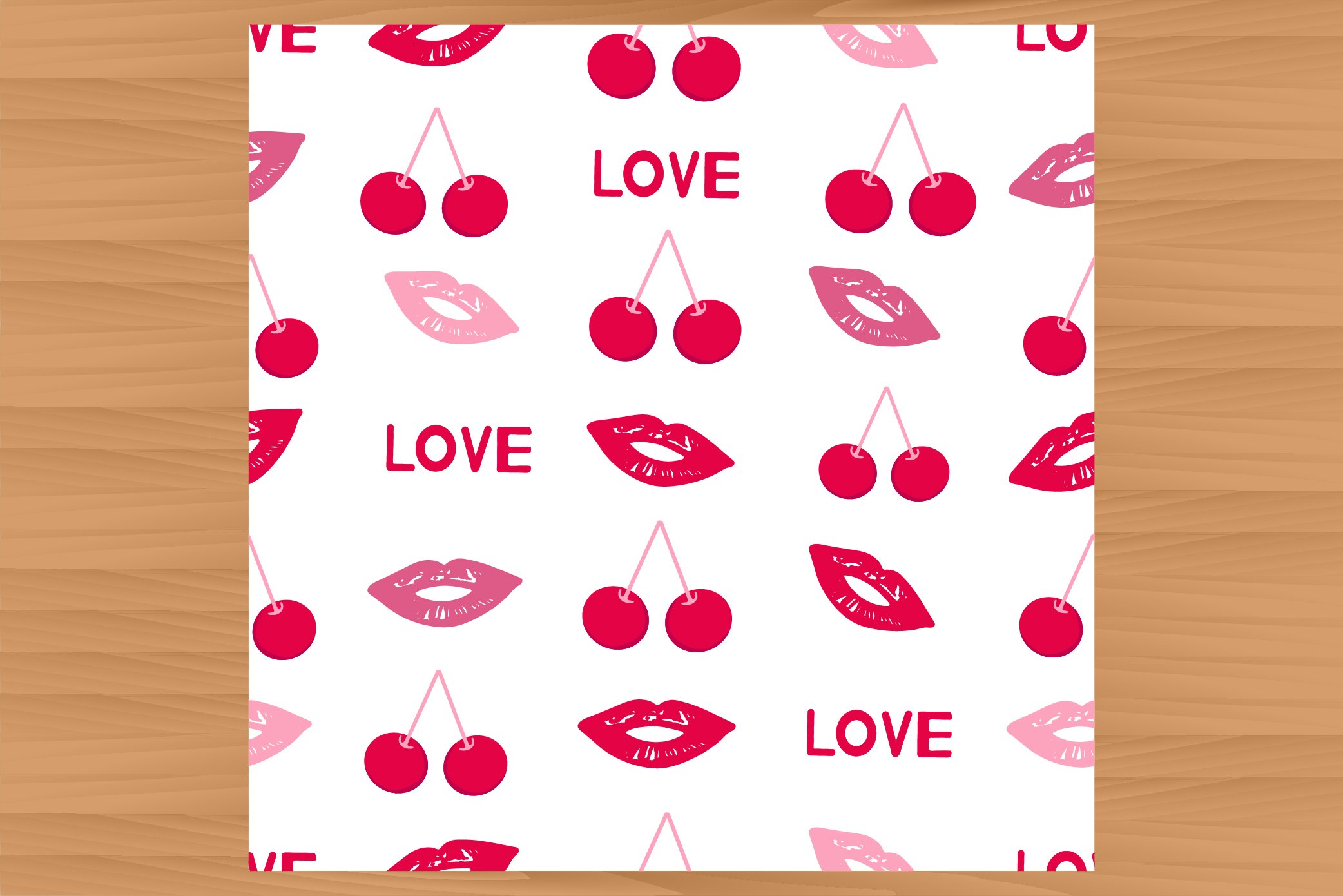 Kiss. Lips. 6 seamless patterns. Digital papers. (693742) | Patterns ...